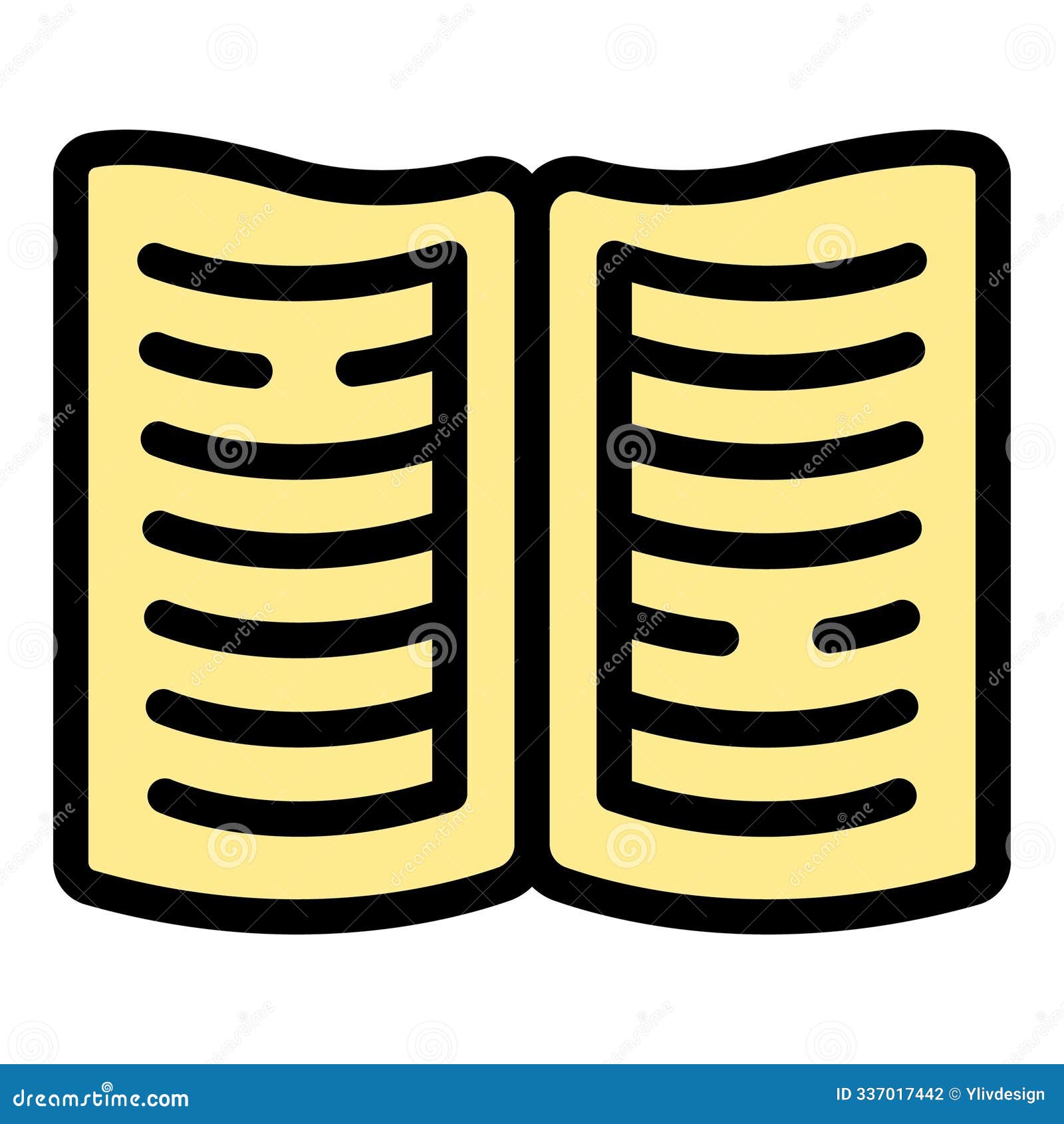 Open Book with Pages Forming Wavy Shape on Top Stock Vector ...