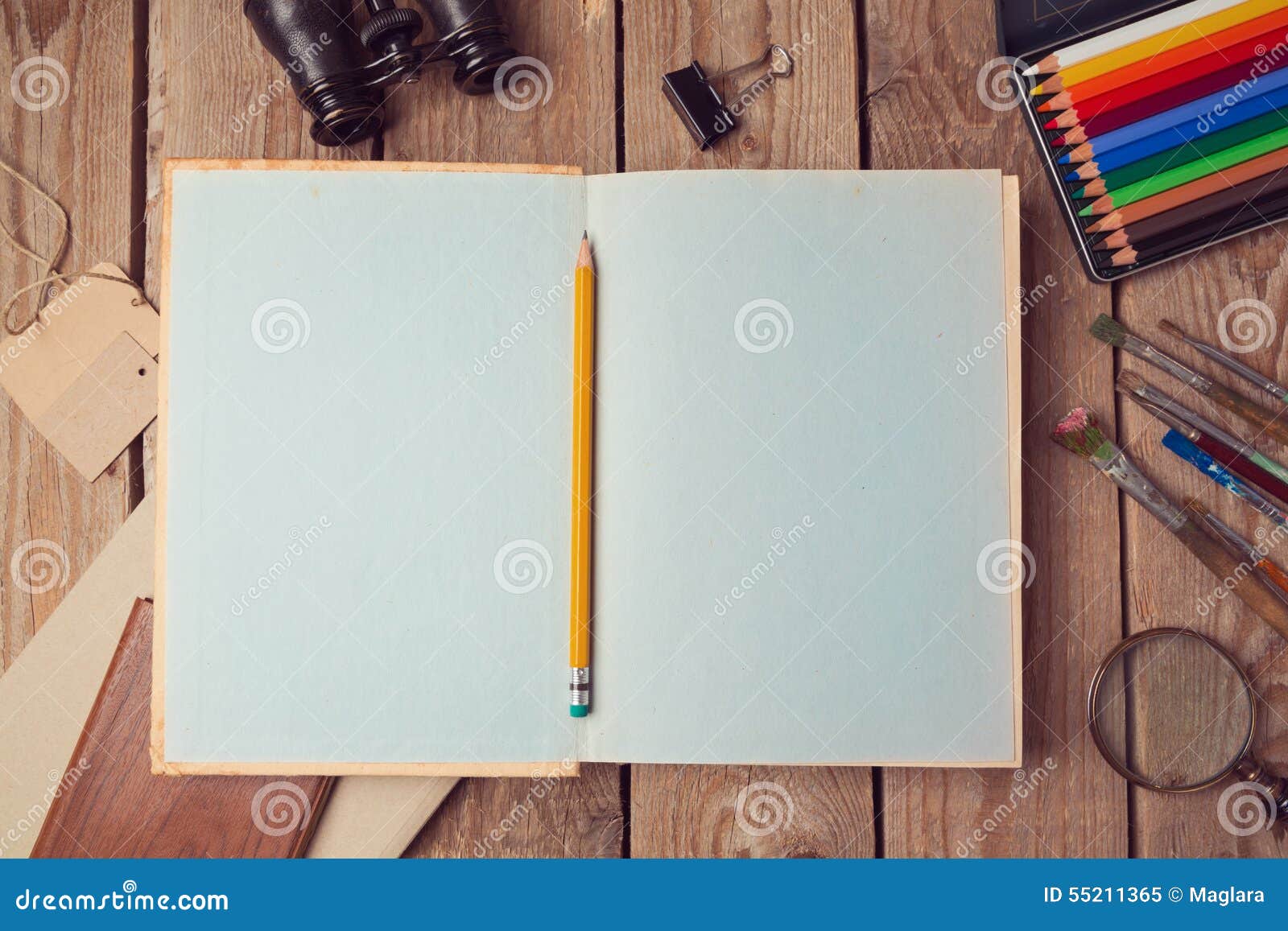 Open Book Pages Mock Up for Artwork or Logo Design Presentation. Stock ...