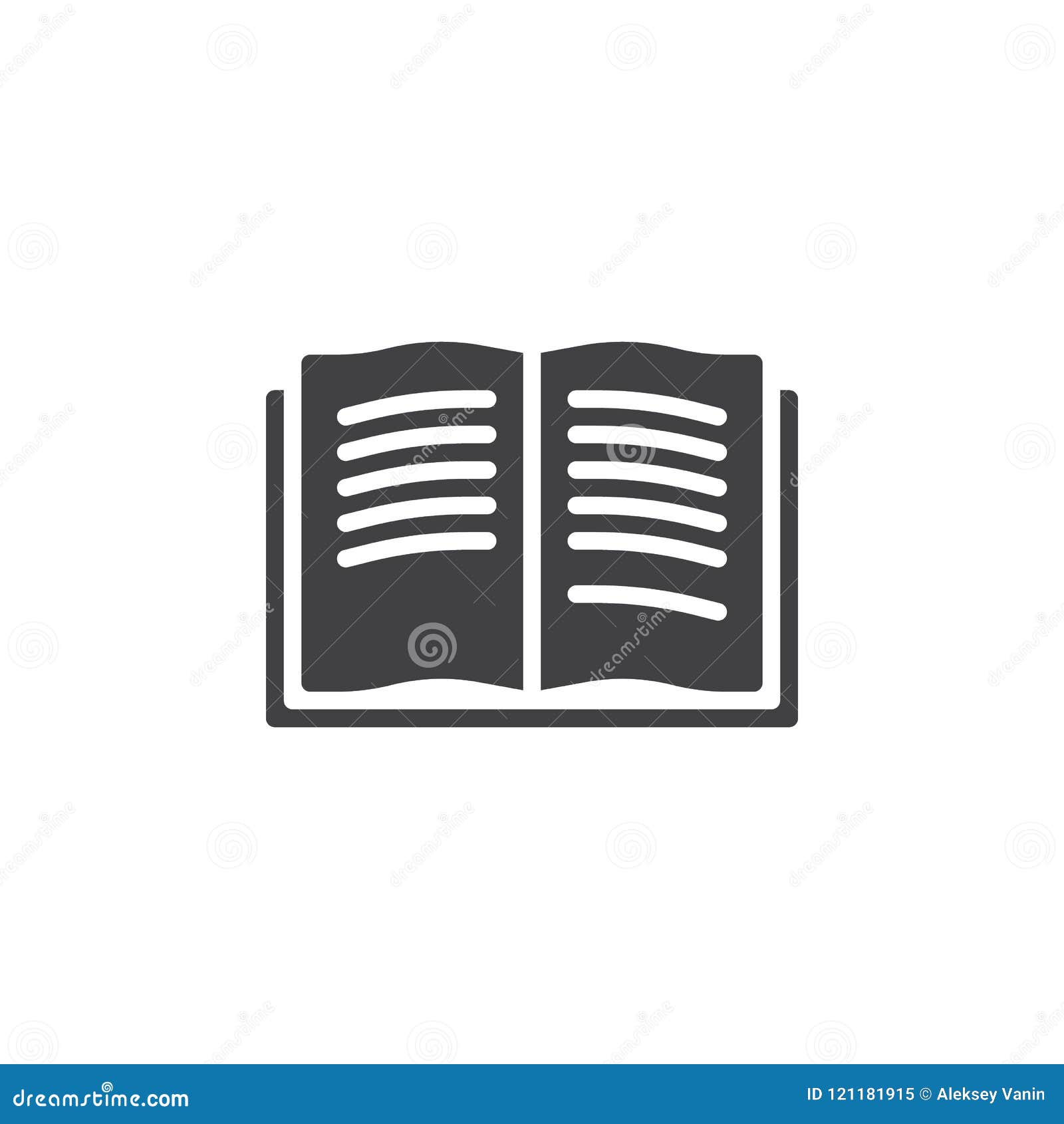 Open Book Pages Vector Icon Stock Vector - Illustration of simple ...