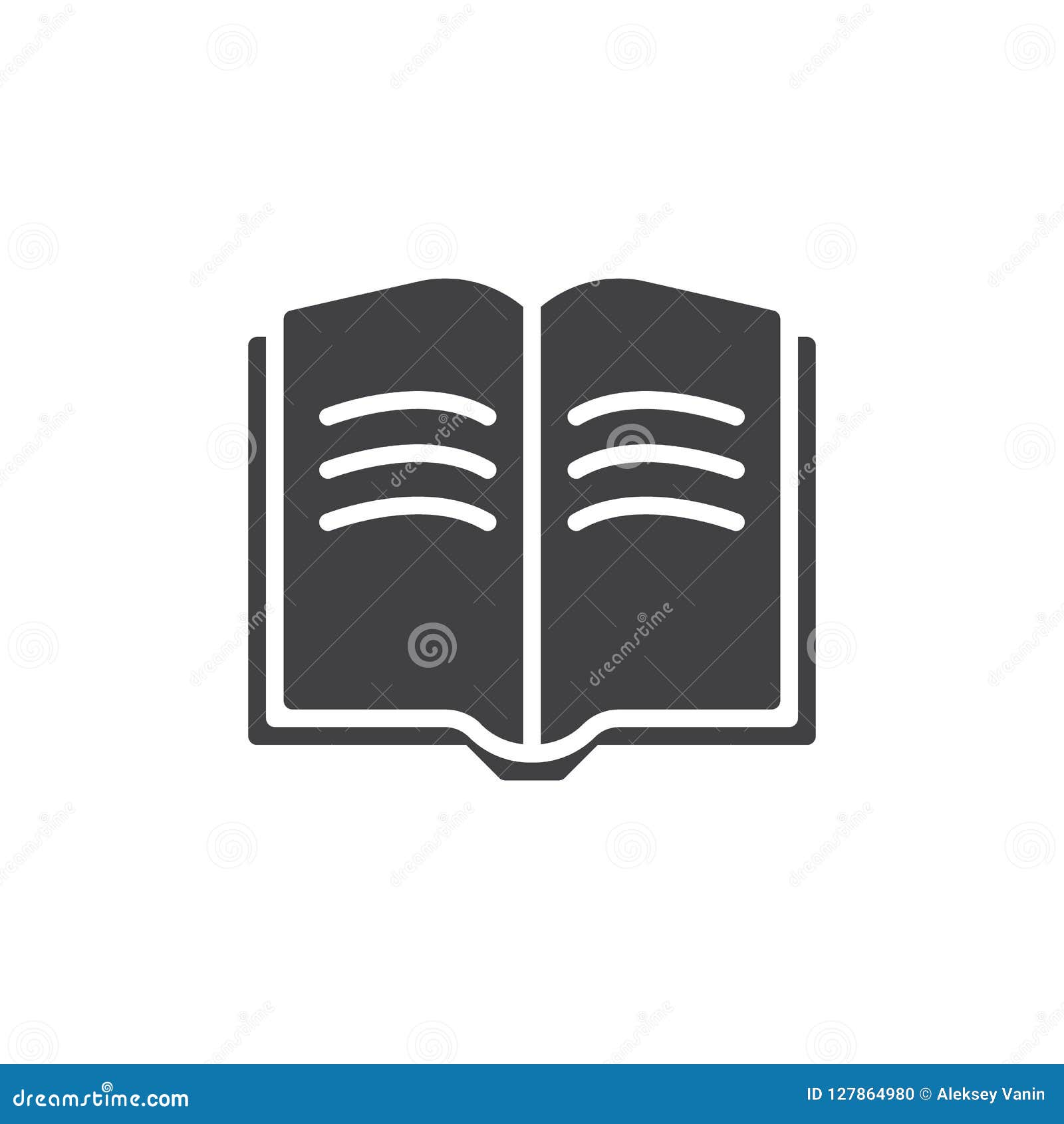 Open Book Pages Vector Icon Stock Vector - Illustration of pictogram ...