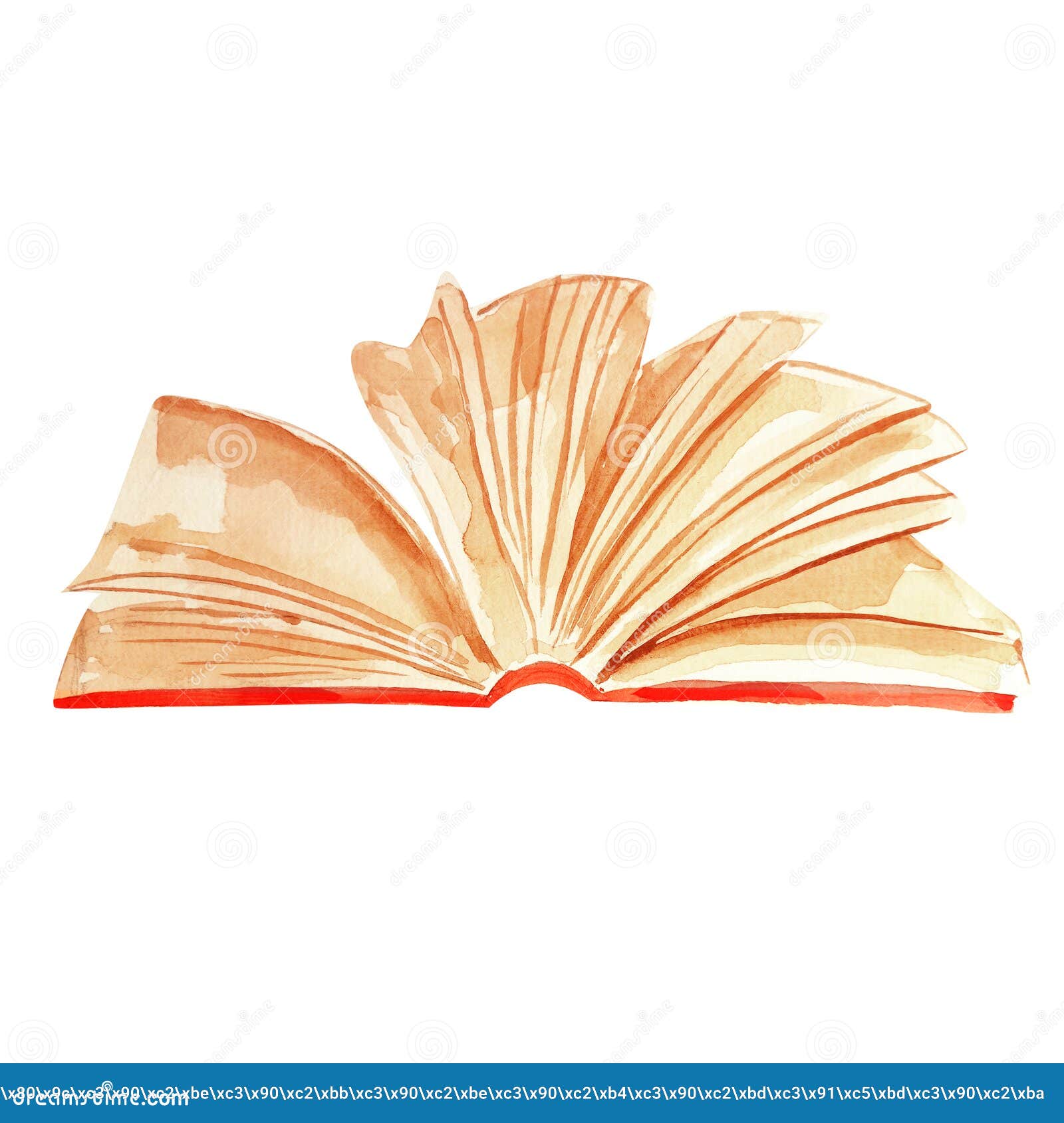 Open Book, Pages Watercolor Illustration Stock Illustration ...
