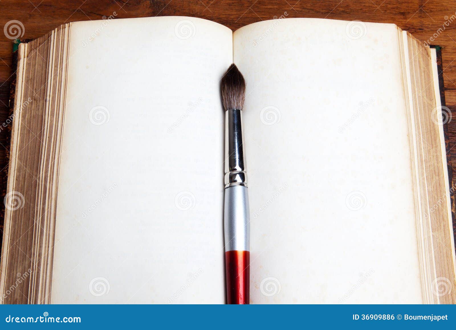 Open Book With Paint Brush. Royalty Free Stock Image - Image: 36909886