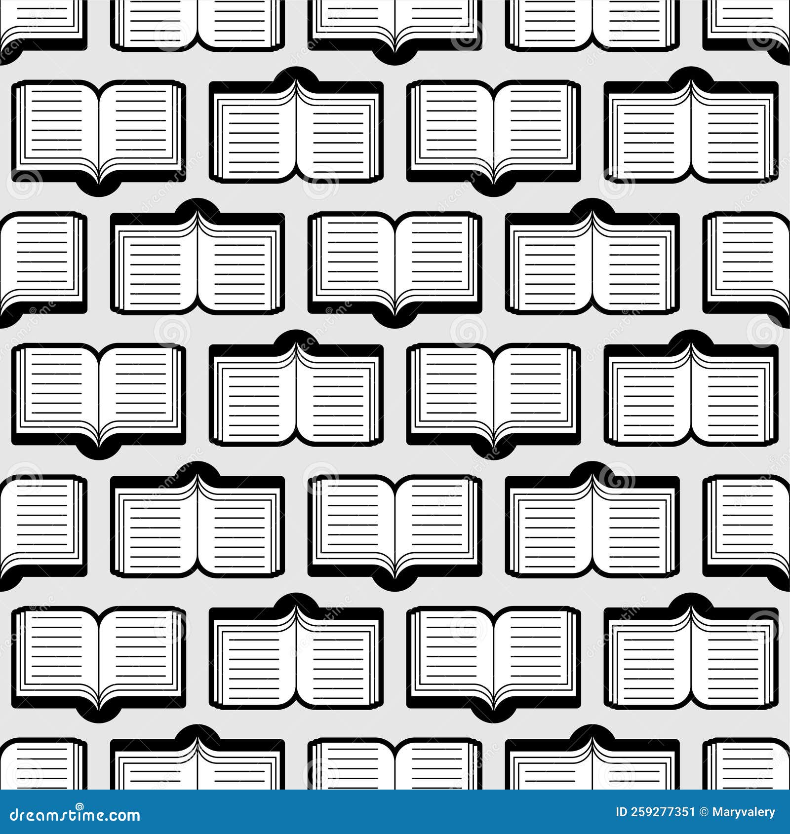 Open Book Pattern Seamless. Book Background Stock Vector - Illustration ...