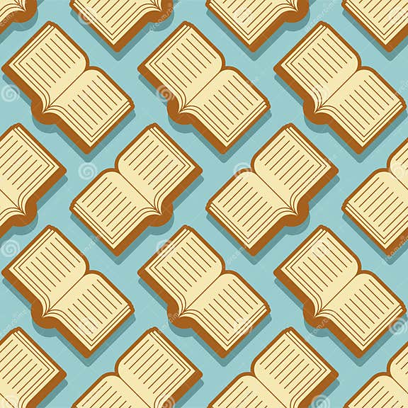 Open Book Pattern Seamless. Book Background Stock Vector - Illustration ...