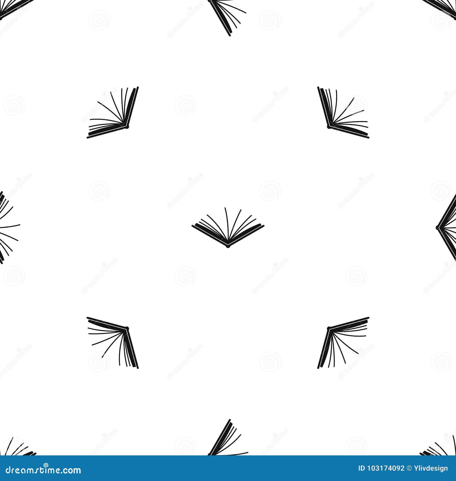 Open Book Pattern Seamless Black Stock Vector - Illustration of pattern ...