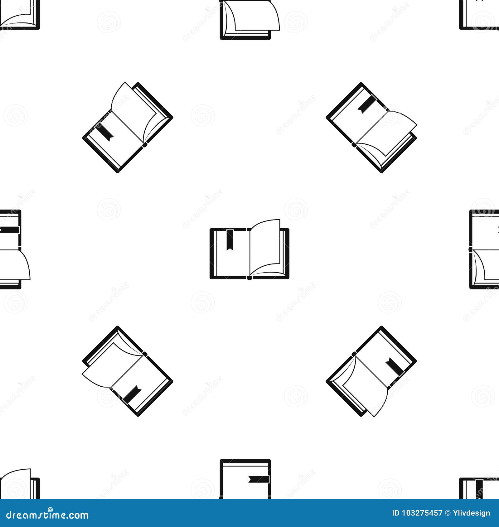 Open Book Pattern Seamless Black Stock Vector - Illustration of ...