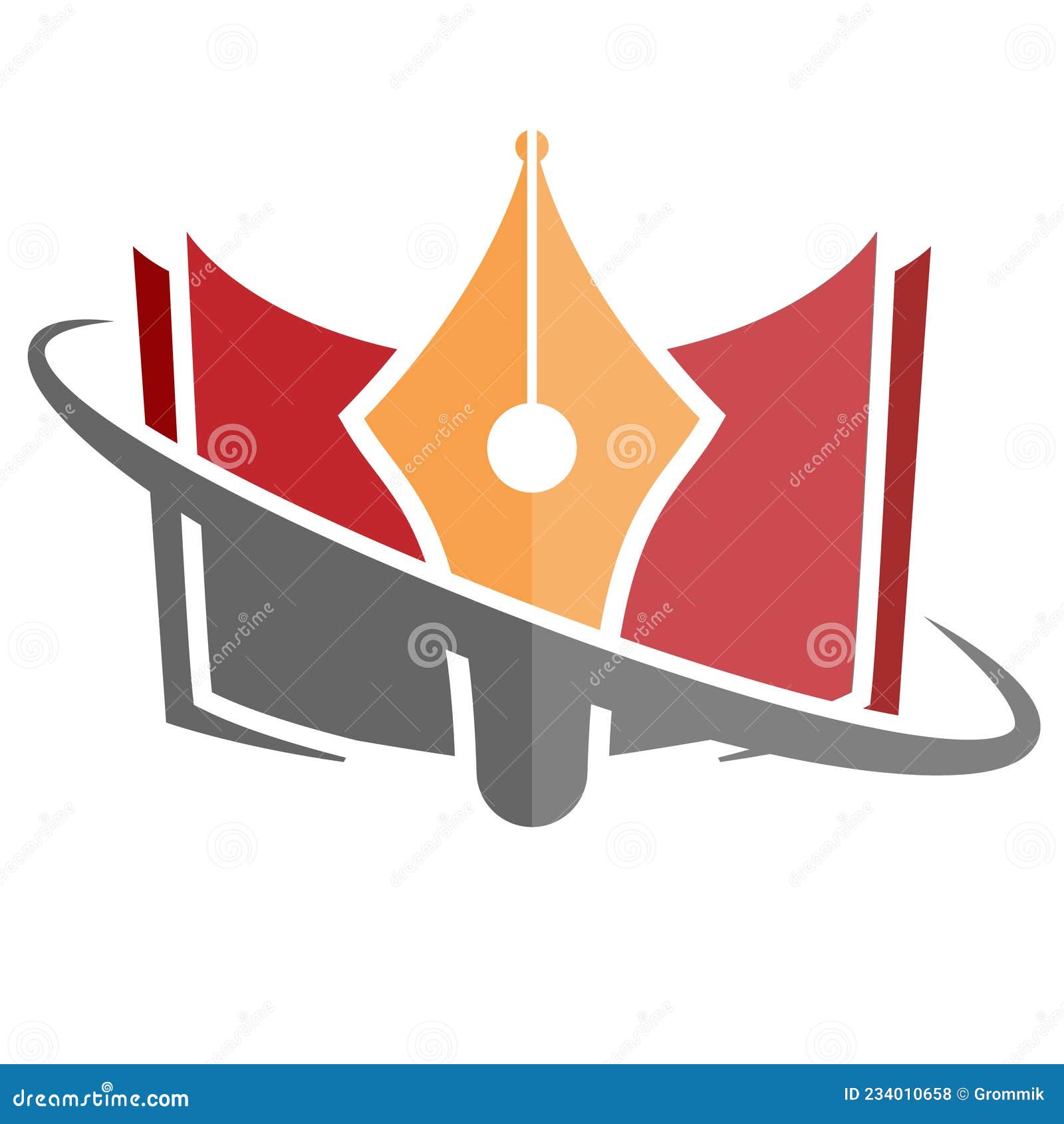 An Open Book and a Pen. Template for Logo, Emblem and Sticker Stock ...