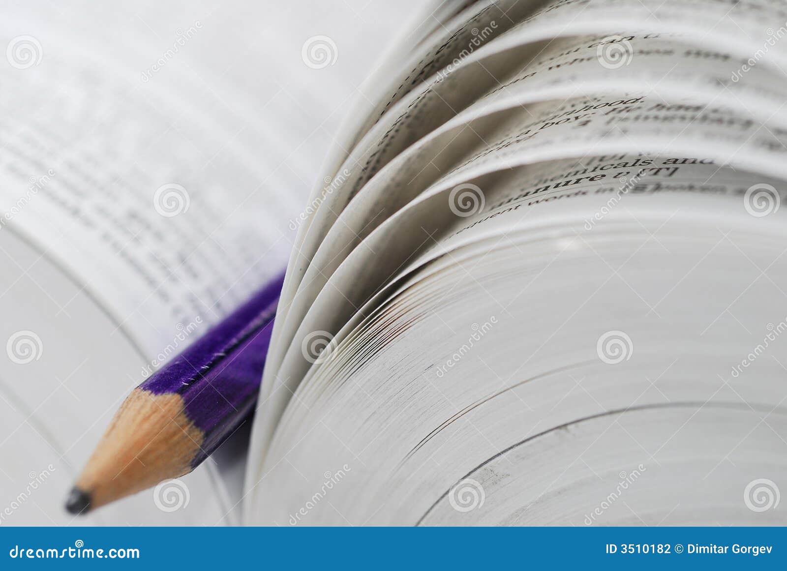 Open book with pencil stock photo. Image of study, pencil - 3510182