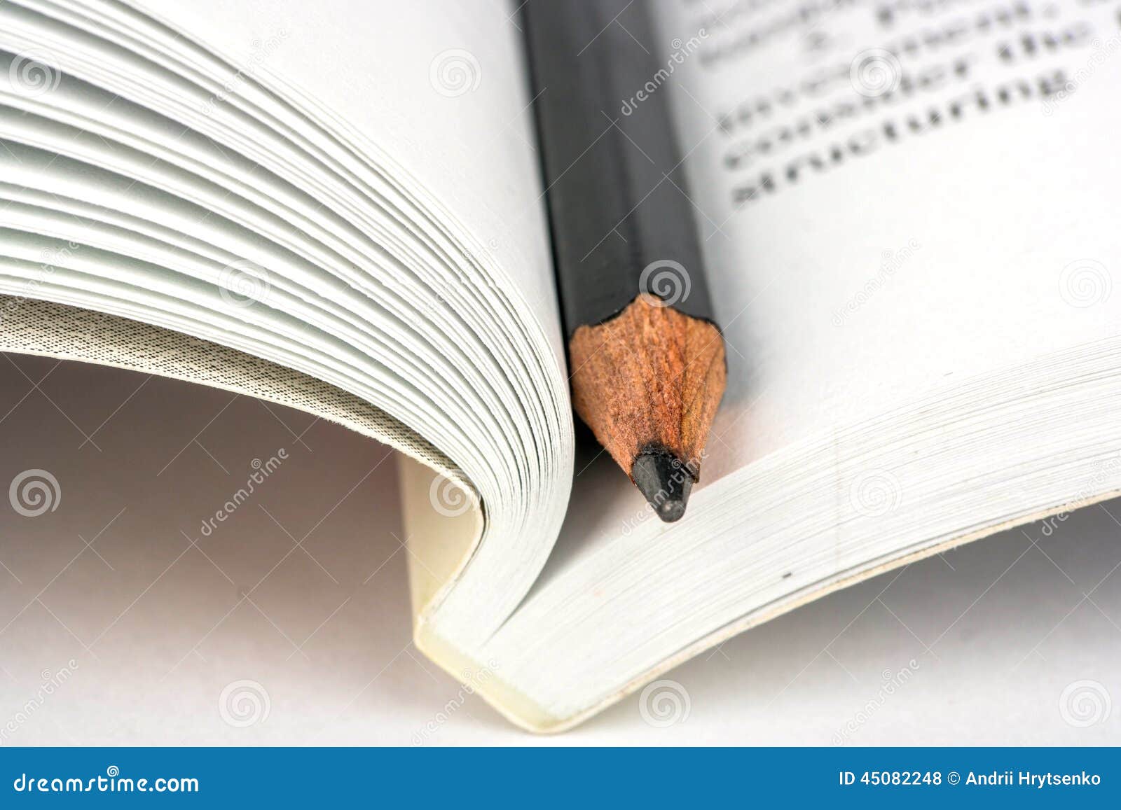 Open book and pencil stock photo. Image of macro, opening - 45082248