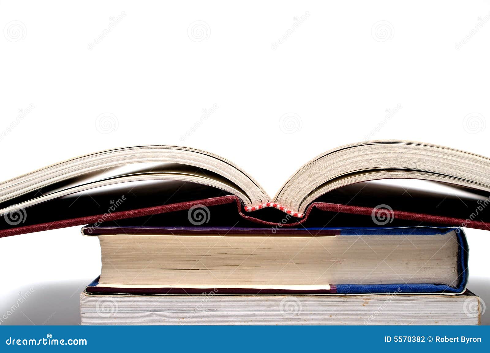 Open book on pile stock photo. Image of closeup, copy - 5570382