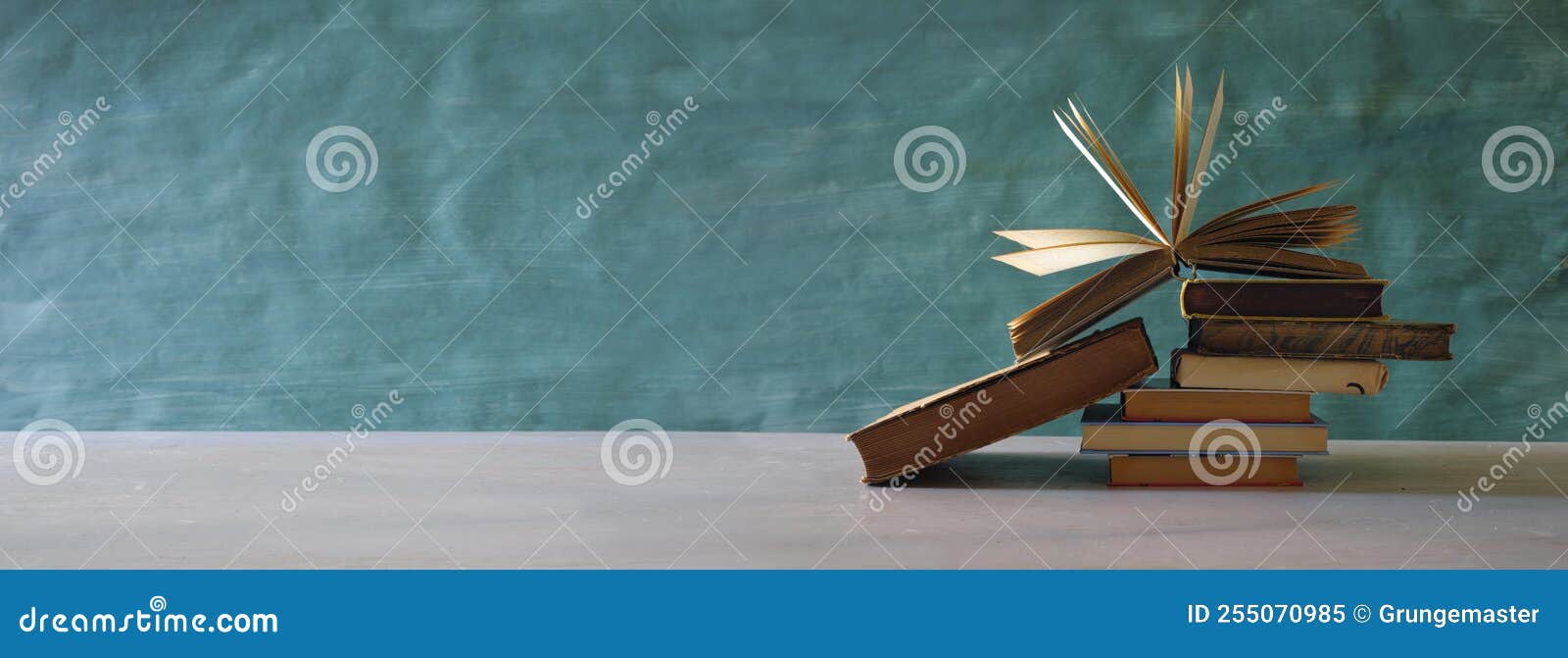 Open Book on a Pile of Old Books, Reading,education,learning Concept ...