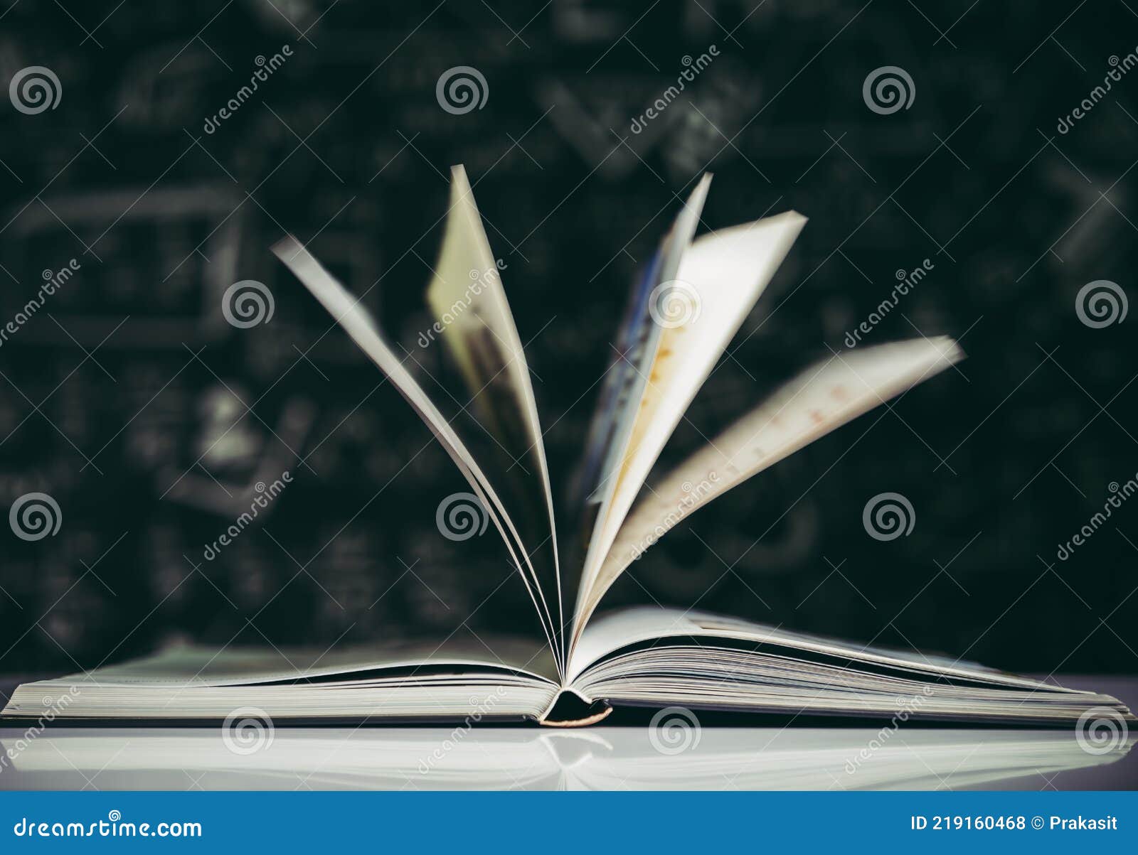 An Open Book Placed in the Classroom Stock Photo - Image of white ...