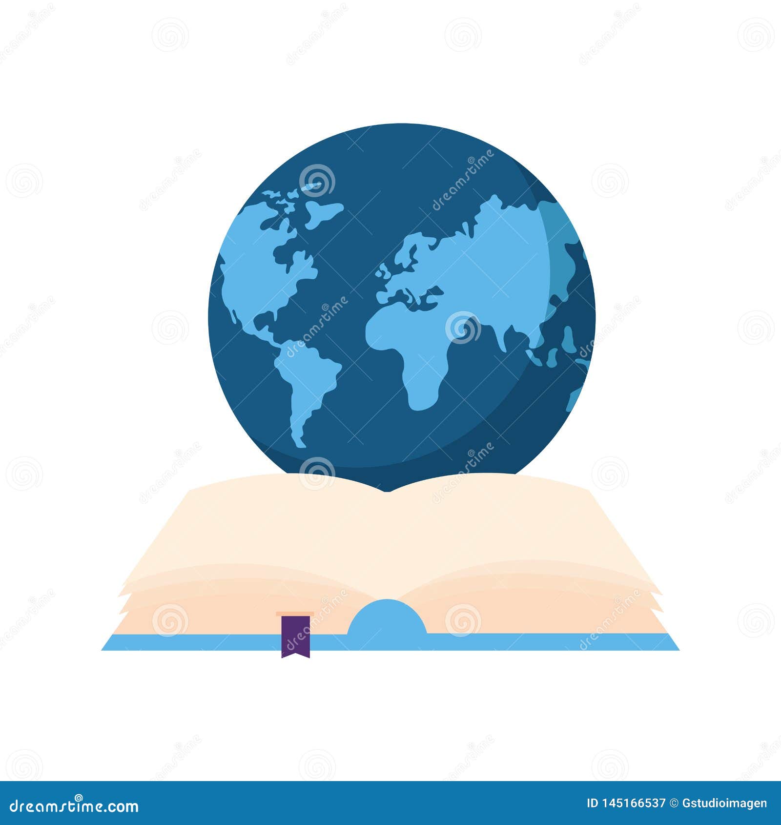 Open Book with Planet Earth Icon Stock Vector - Illustration of ...