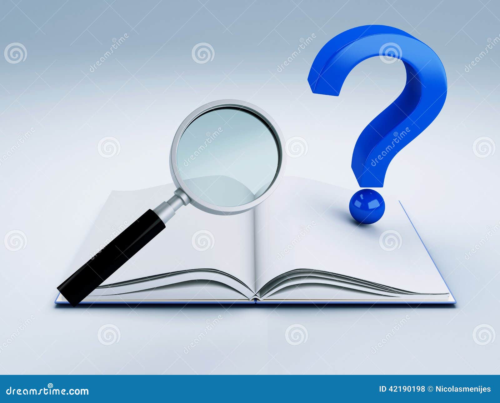Open Book And A Question Mark Stock Illustration - Image: 42190198