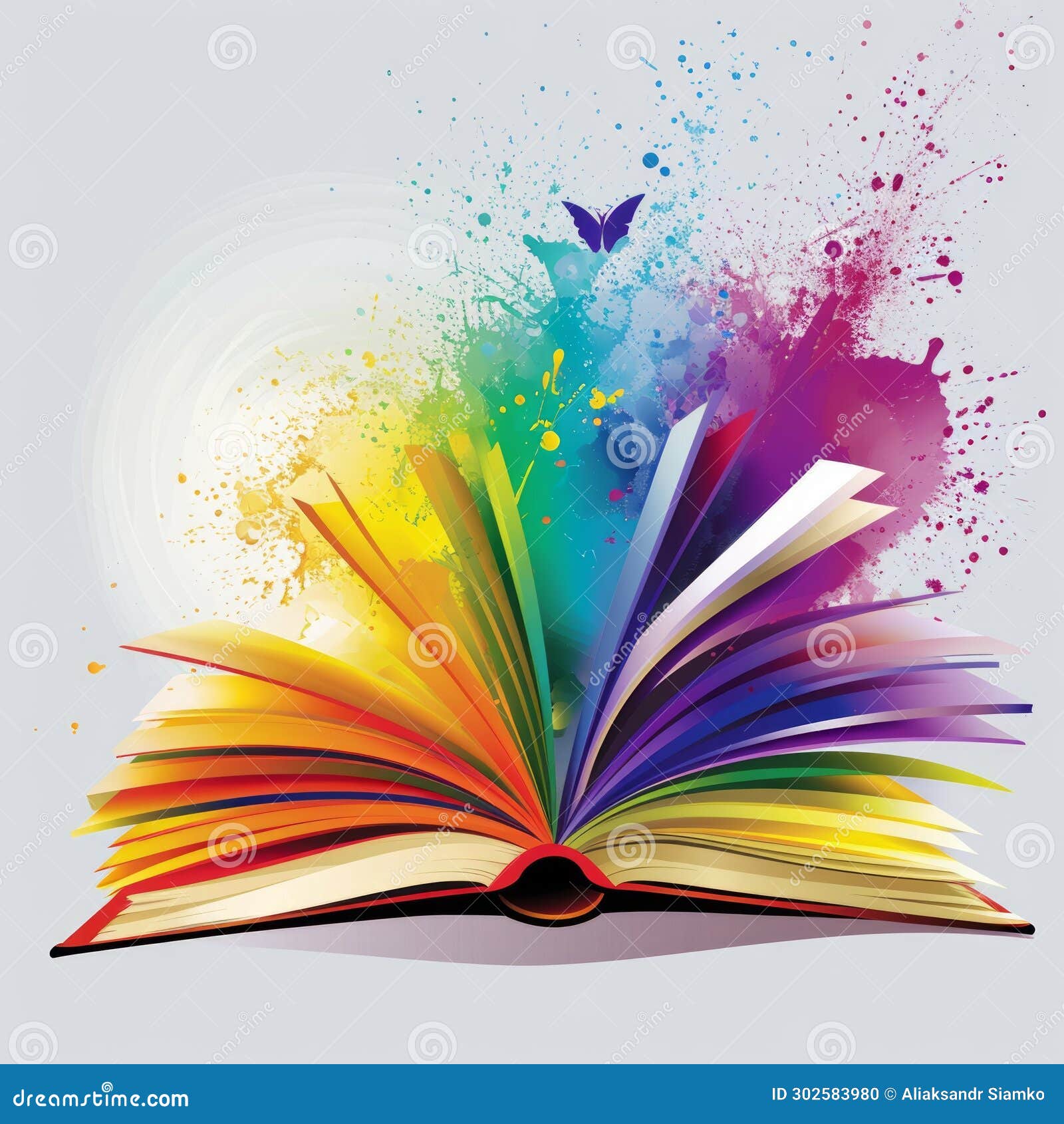 An Open Book With Rainbow Colors Stock Illustration Illustration Of