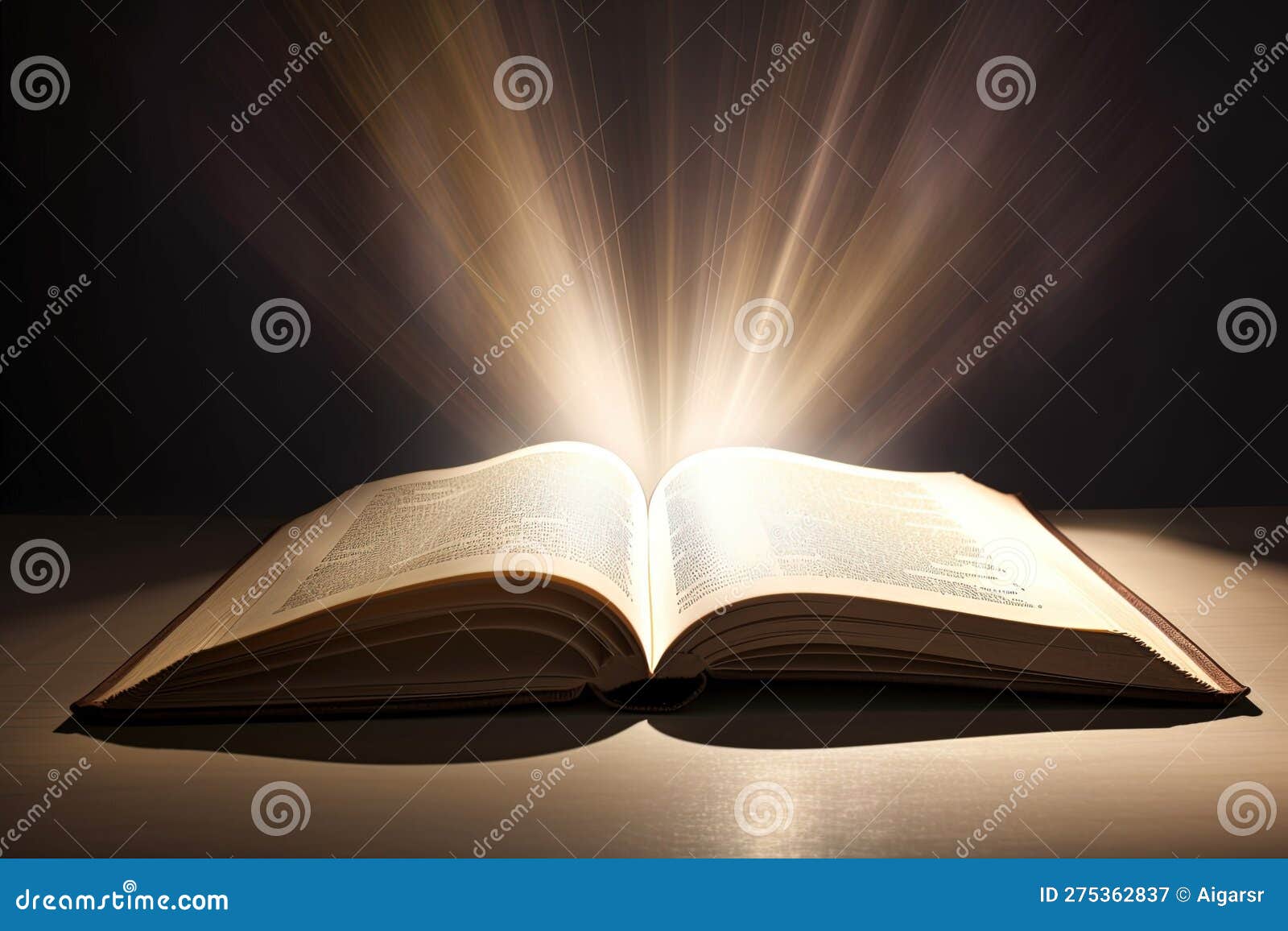 Open Book with Ray of Light Coming Out Stock Illustration ...