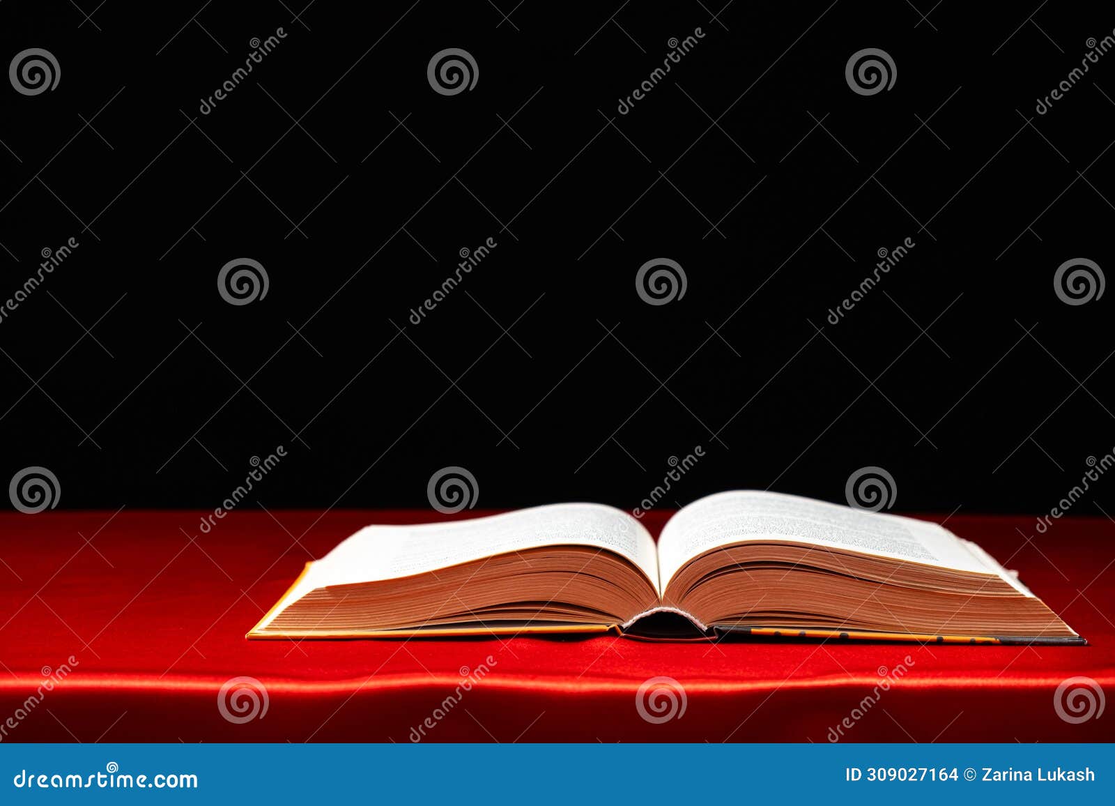 Open Book on Red and Black Background. the Wisdom of Generations ...