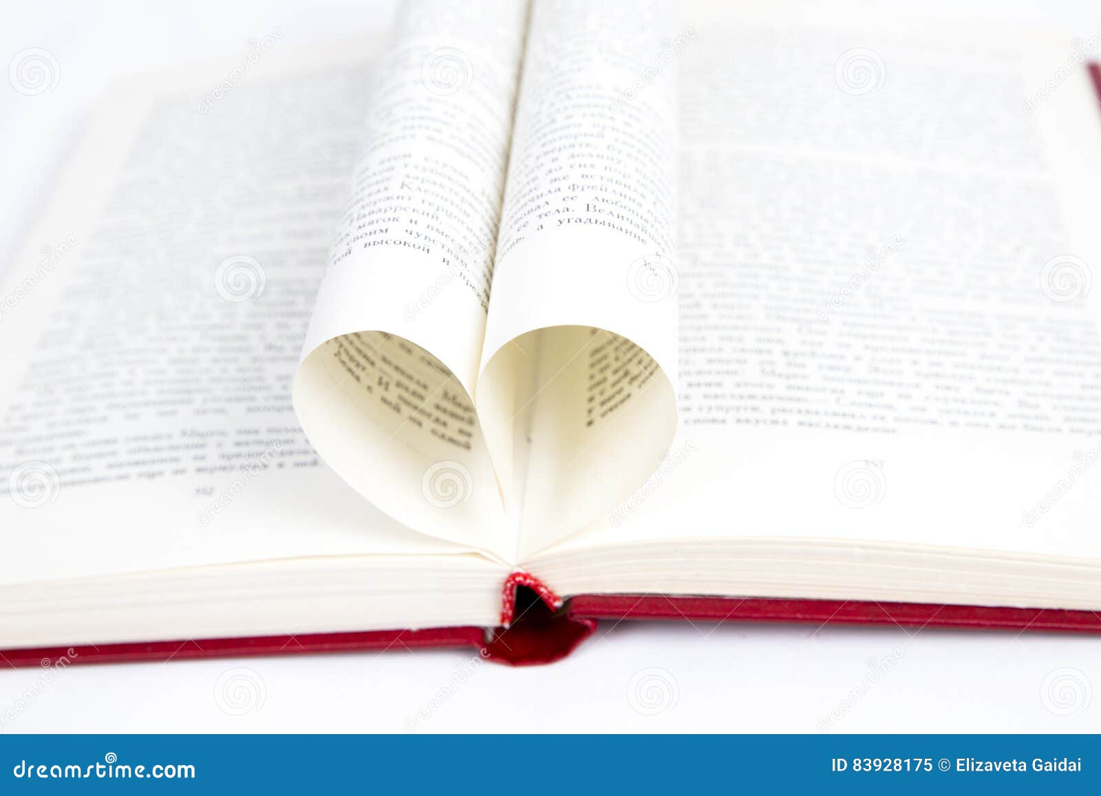 Open Book with a Red Cover and a Curved Sheets Stock Image - Image of ...