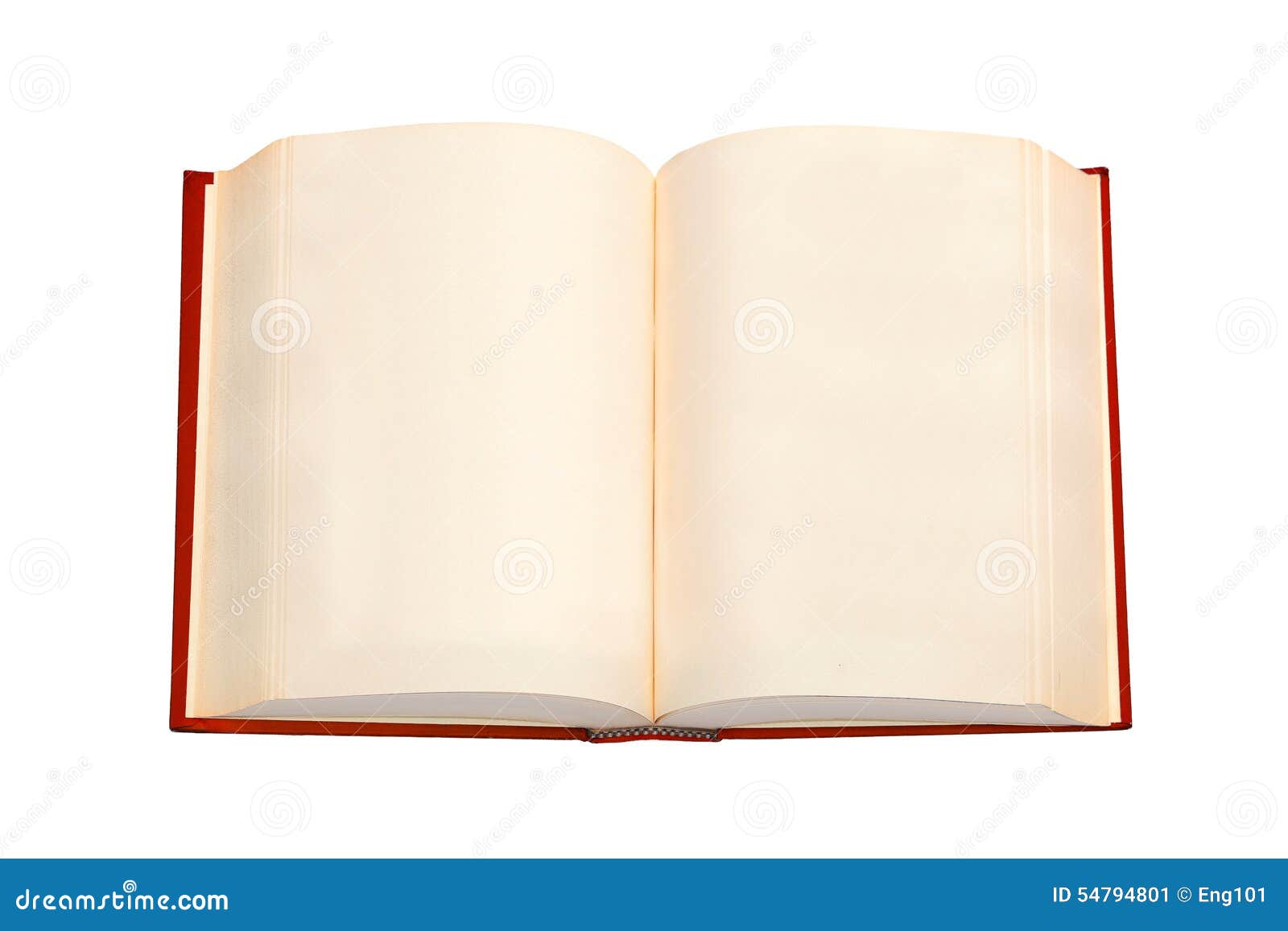 Open Book with Red Cover and Empty Pages Stock Image - Image of ...