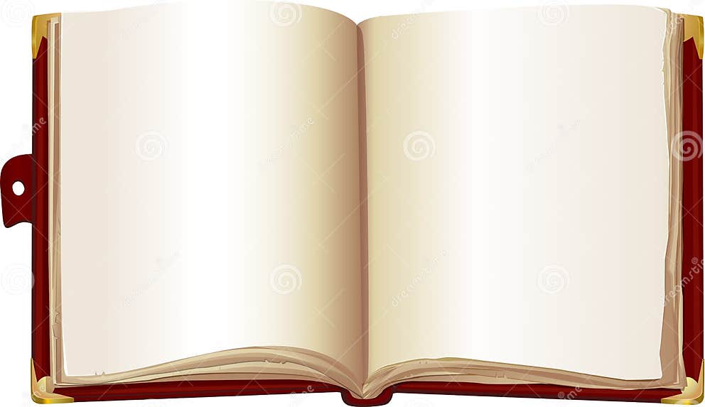 Open book in the red cover stock illustration. Illustration of home ...