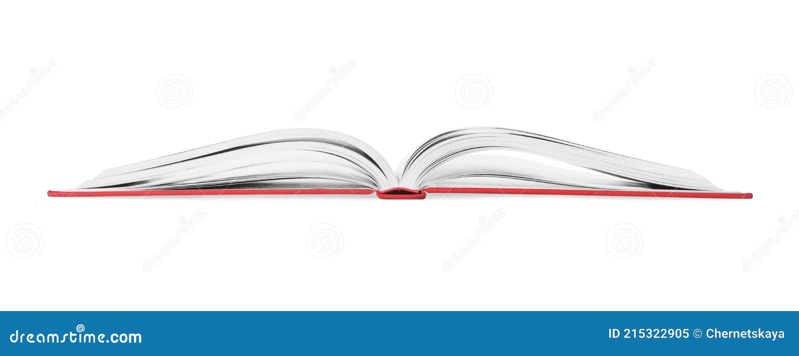 Open Book with Red Cover on White Background Stock Image - Image of ...