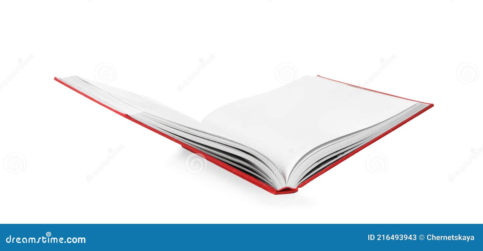 Open Book with Red Cover on White Background Stock Image - Image of ...