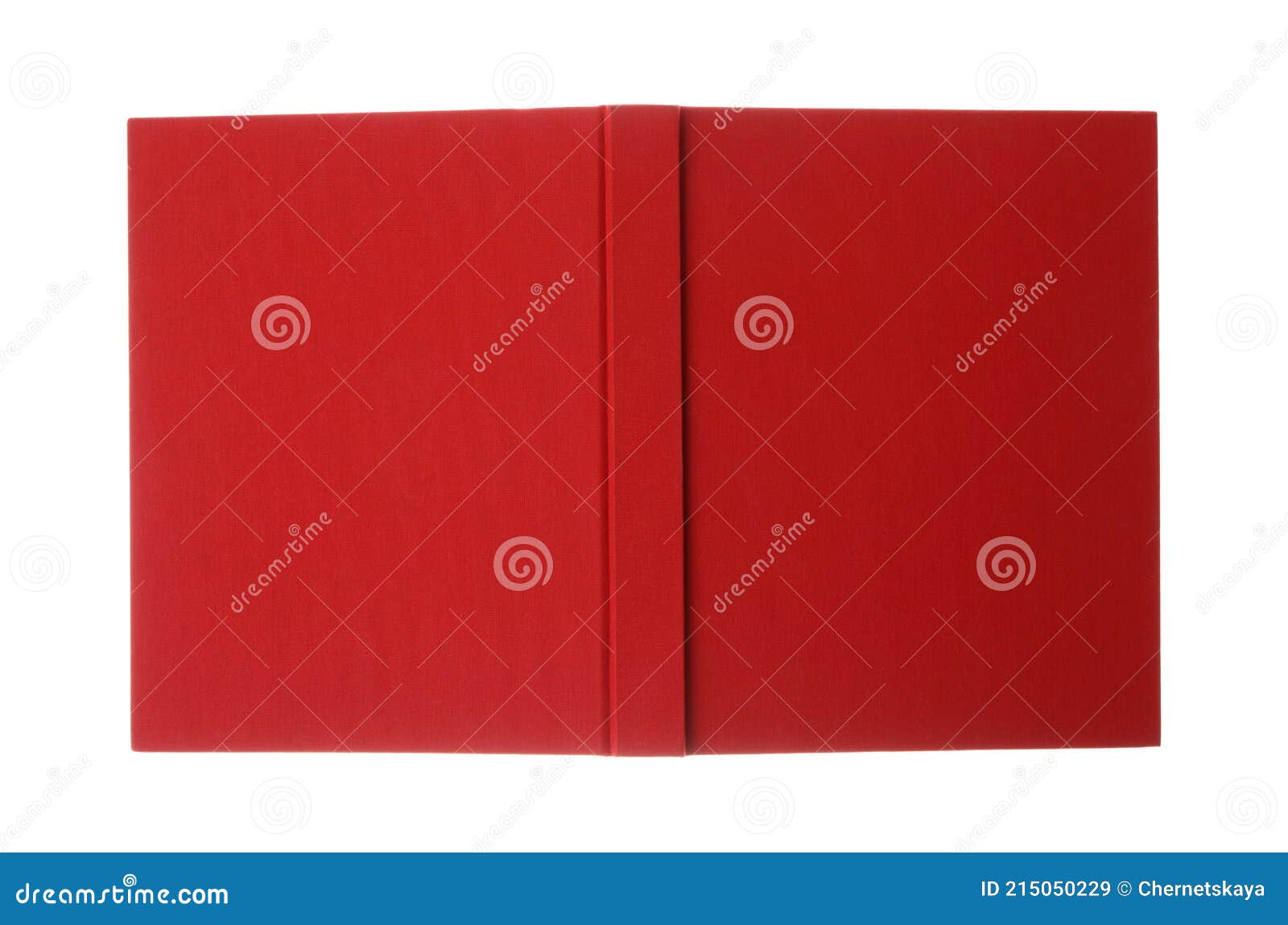 Open Book with Red Cover on White Background, Top View Stock Image ...