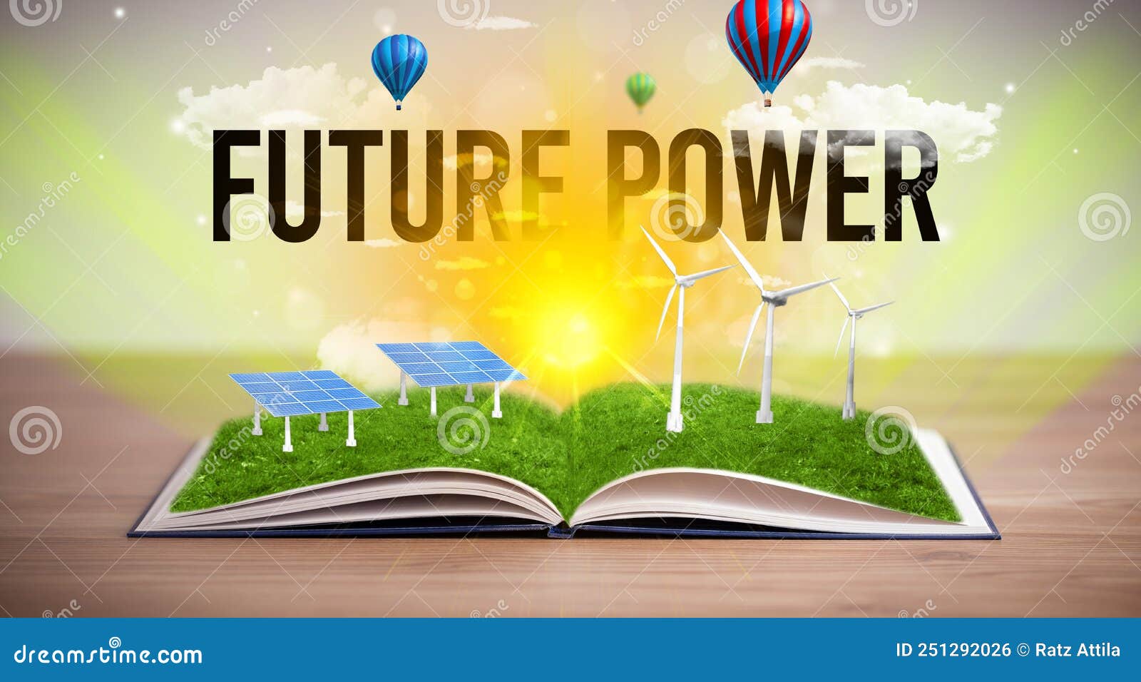 Open Book, Renewable Energy Concept Stock Photo - Image of inspiration ...