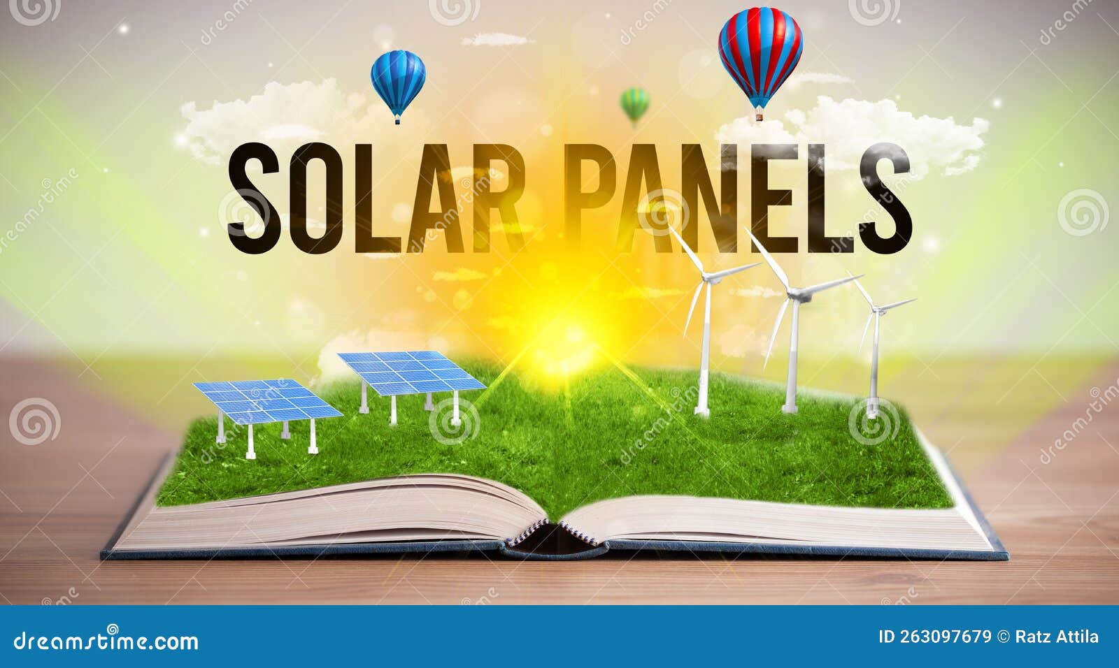 Open Book, Renewable Energy Concept Stock Image - Image of photocell ...