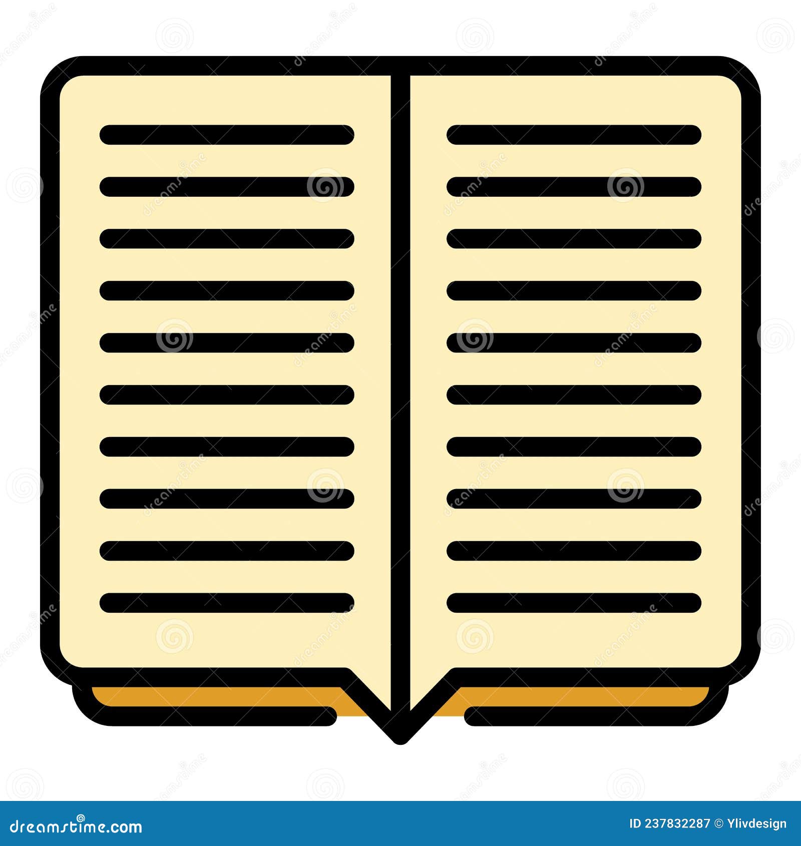 Open Book Report Icon Color Outline Vector Stock Vector - Illustration ...