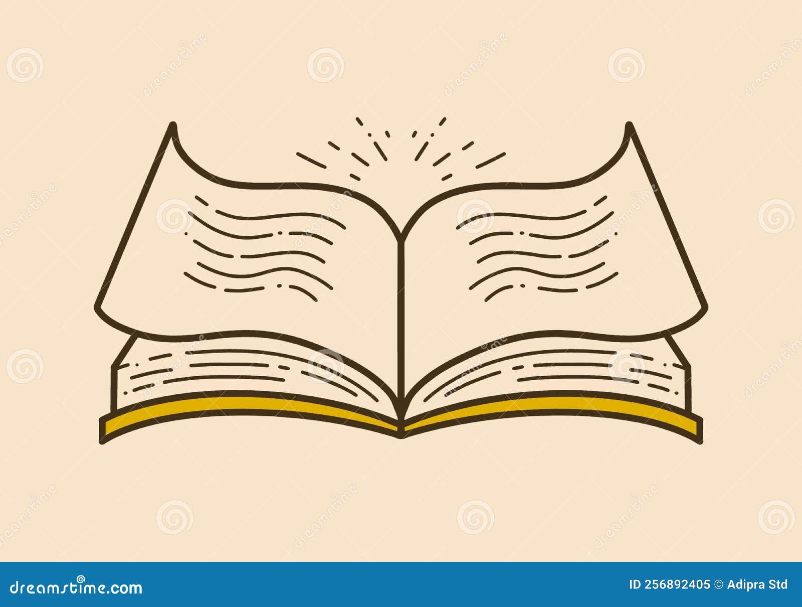 Open Book Retro Vintage Art Drawing Stock Vector - Illustration of ...