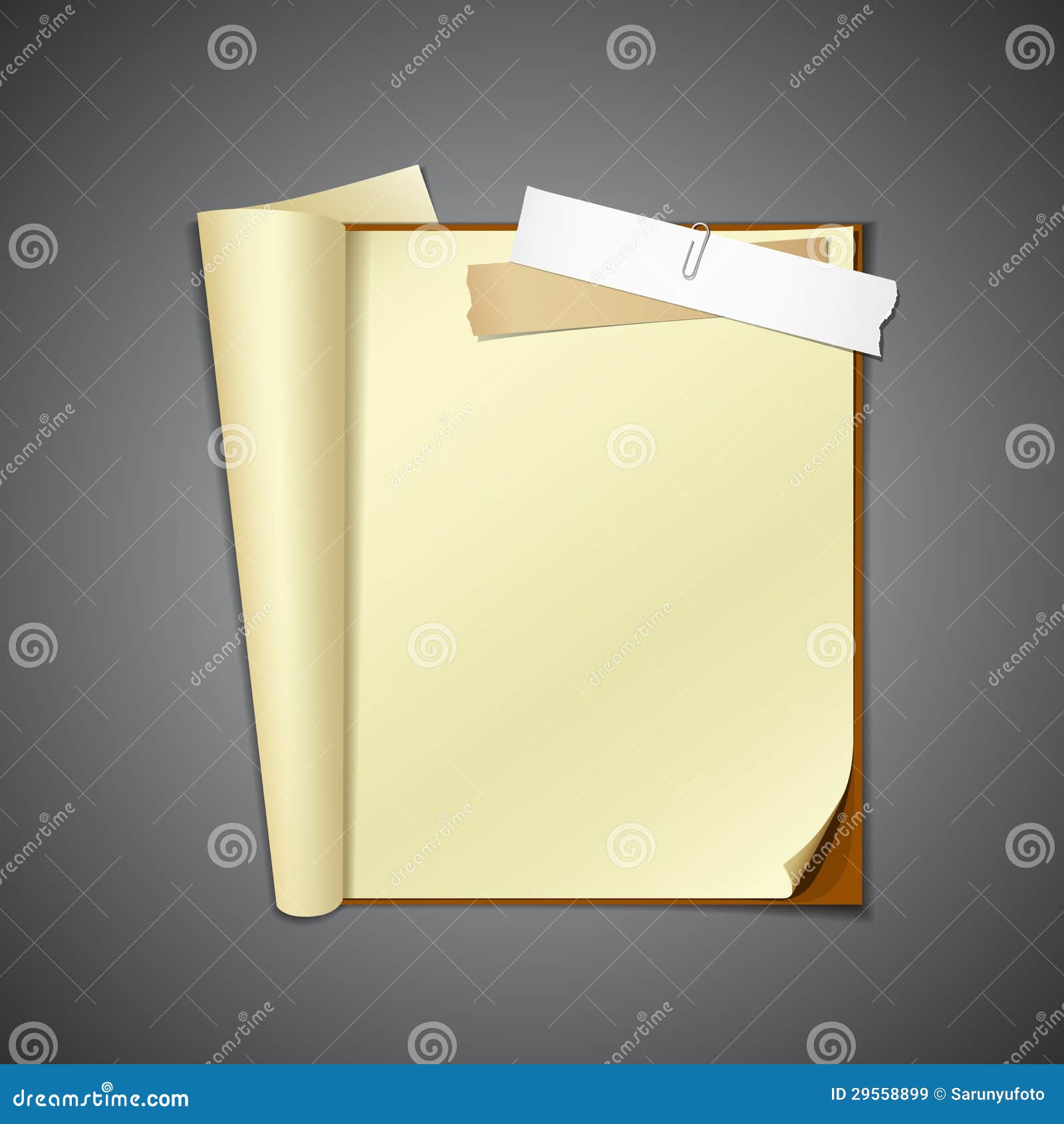 Open book and ripped paper stock vector. Illustration of message - 29558899