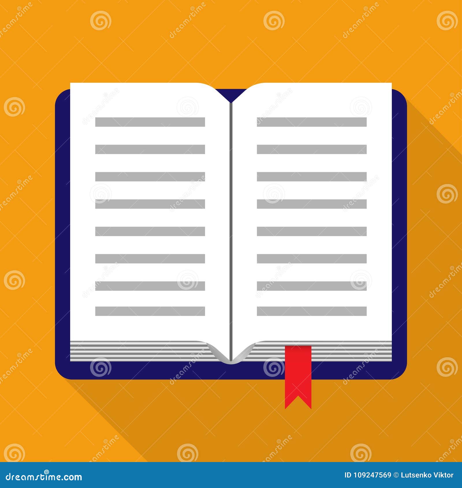 Open book with shadow stock illustration. Illustration of clean - 109247569