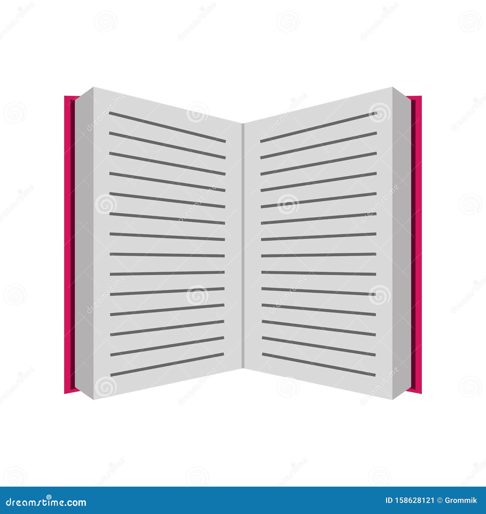 Open Book with Sheets. Simple Design Stock Vector - Illustration of ...