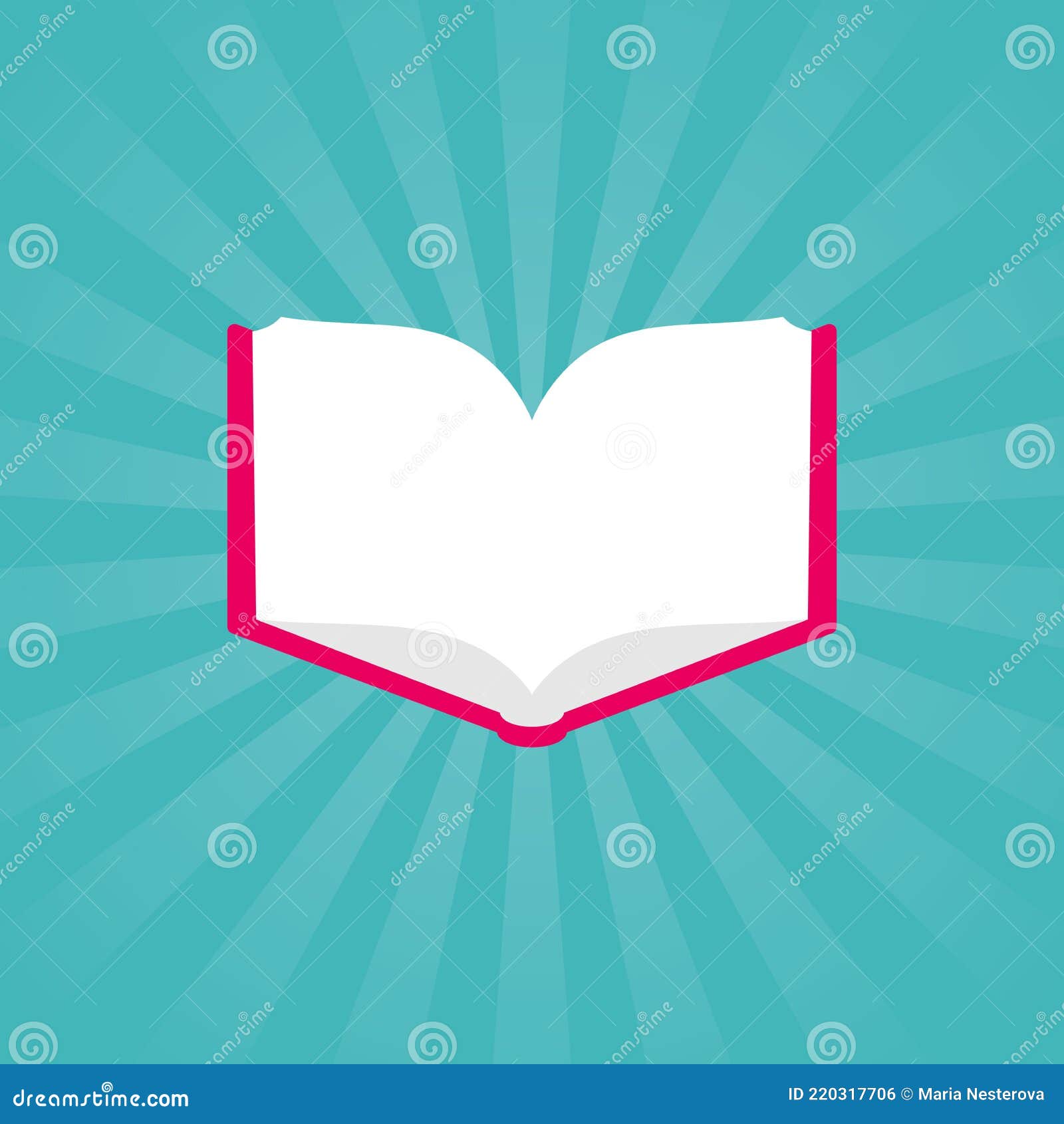 Open Book with Shine Rays. Shining Red Book Stock Vector - Illustration ...