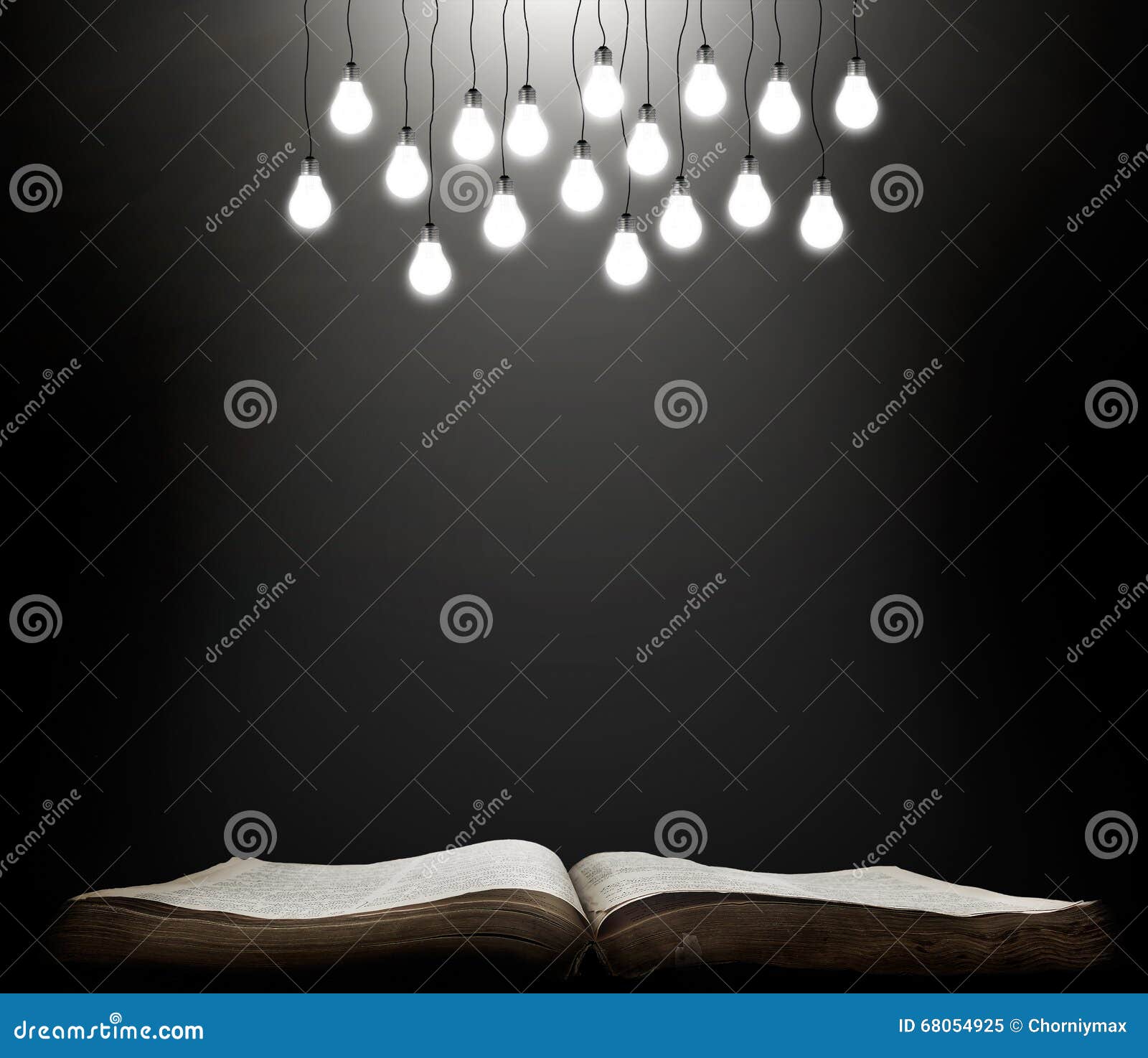 Open Book with Shining Lamps Stock Image - Image of isolated, knowledge ...