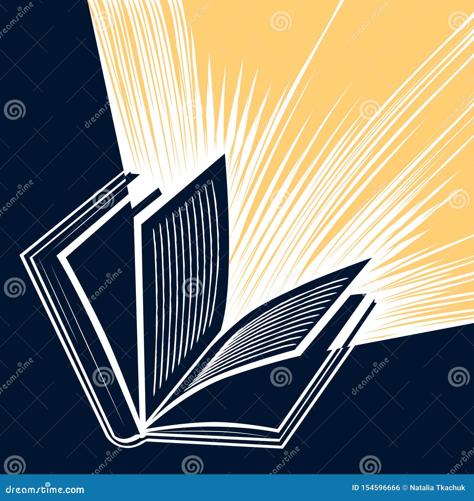 Open Book is Shining, Vector Illustration Stock Vector - Illustration ...