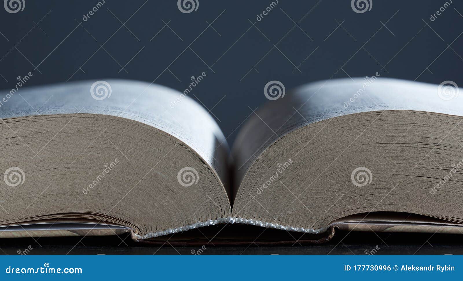 Open Book Side View Close-up on a Gray Background. the Background in ...