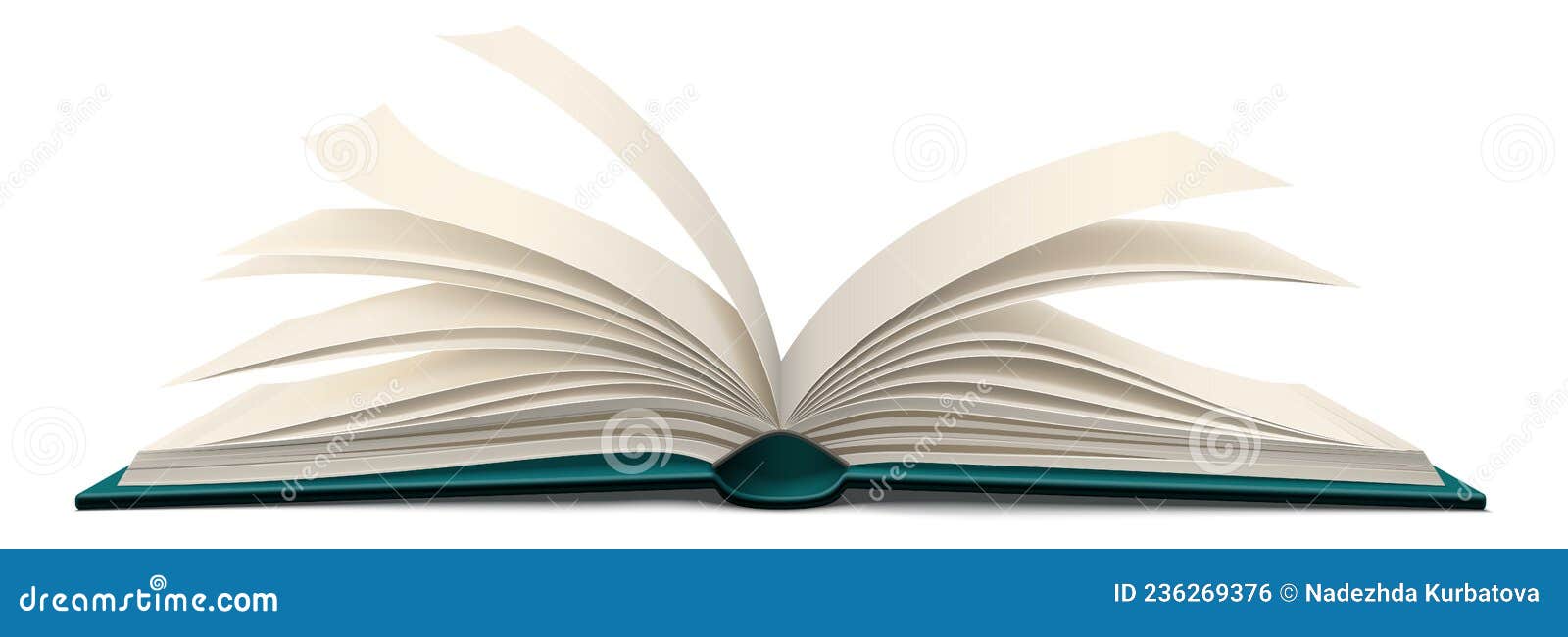 Open Book Side View Mockup. Realistic Flipping Pages Stock Vector ...