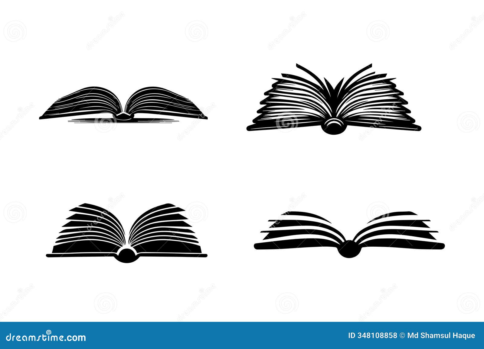 Open Book Silhouette Vector Illustration Art Work Stock Illustration ...