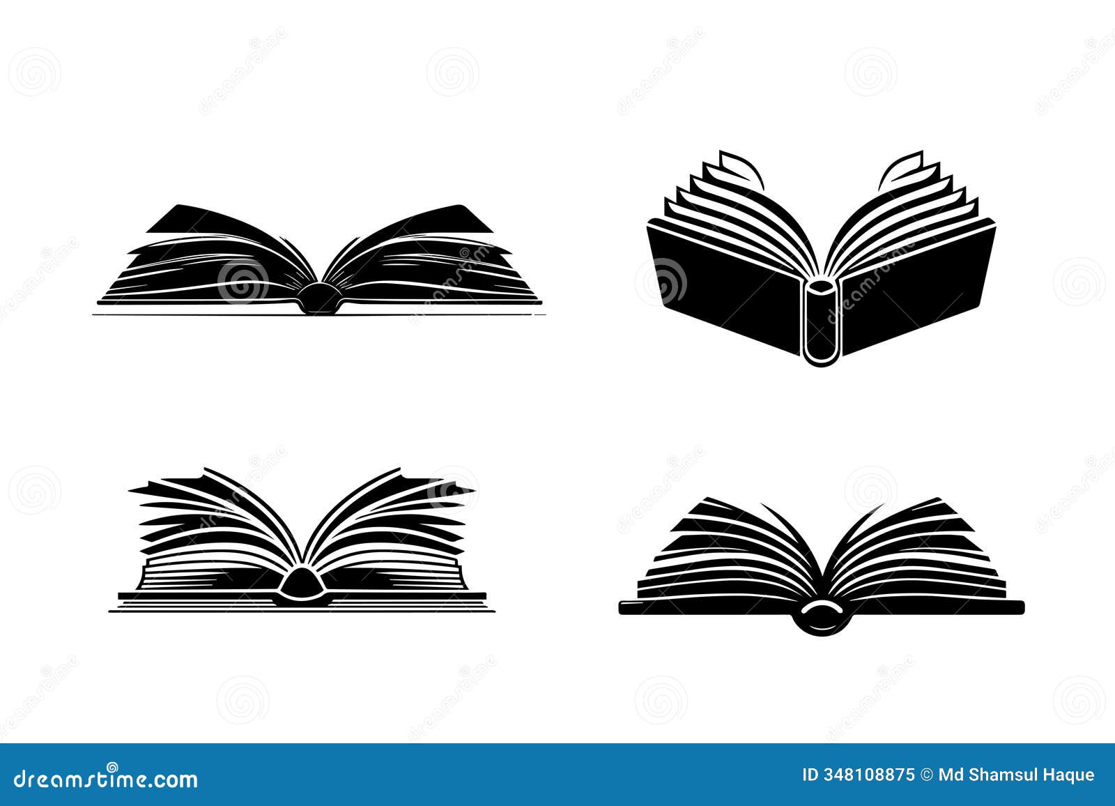 Open Book Silhouette Vector Illustration Art Work Stock Illustration ...