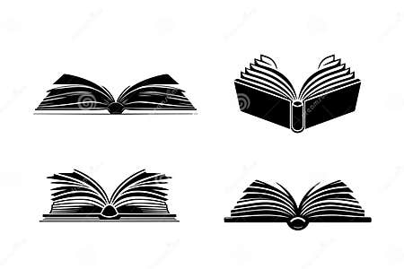 Open Book Silhouette Vector Illustration Art Work Stock Illustration ...