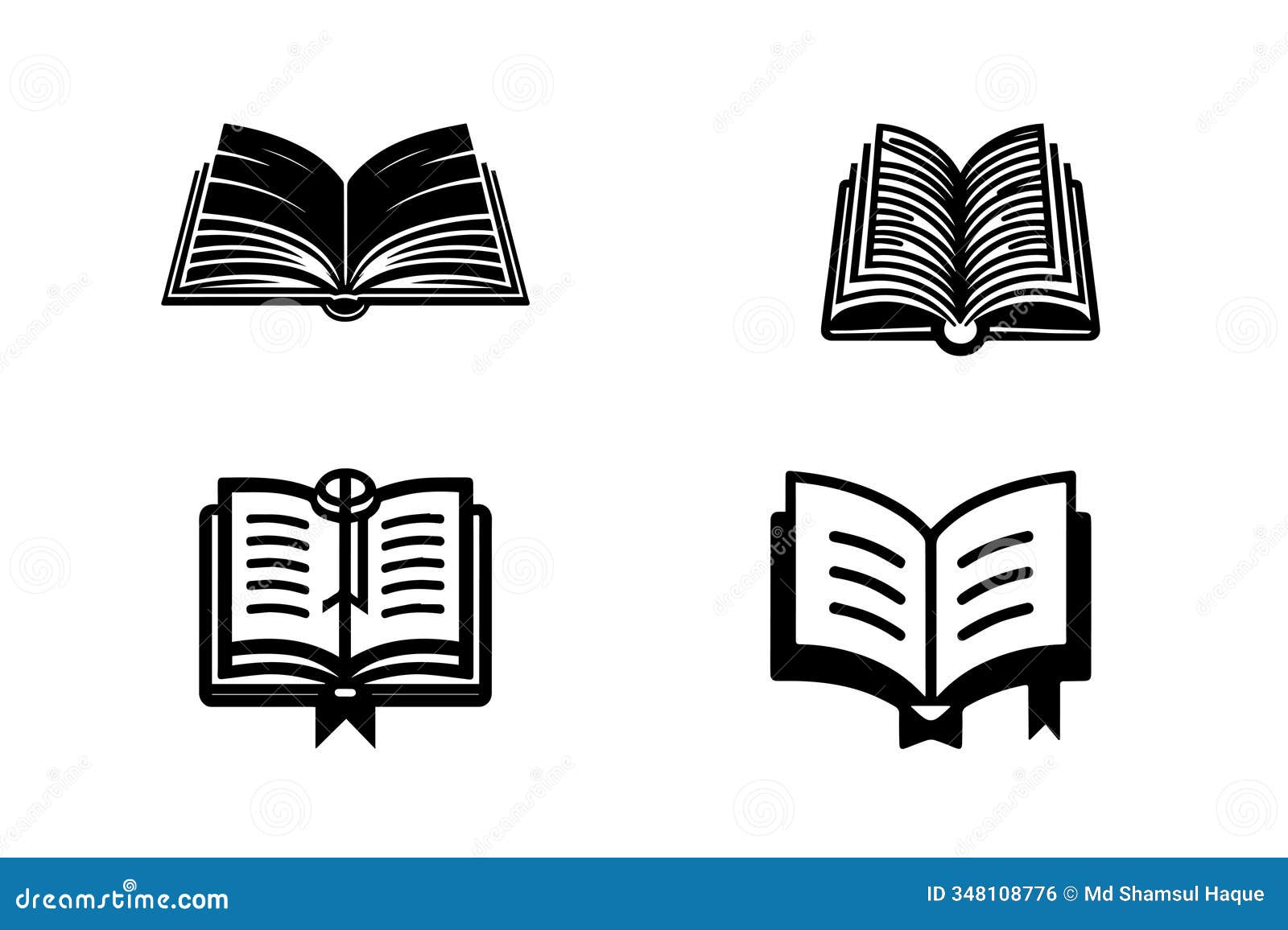 Open Book Silhouette Vector Illustration Art Work Stock Illustration ...