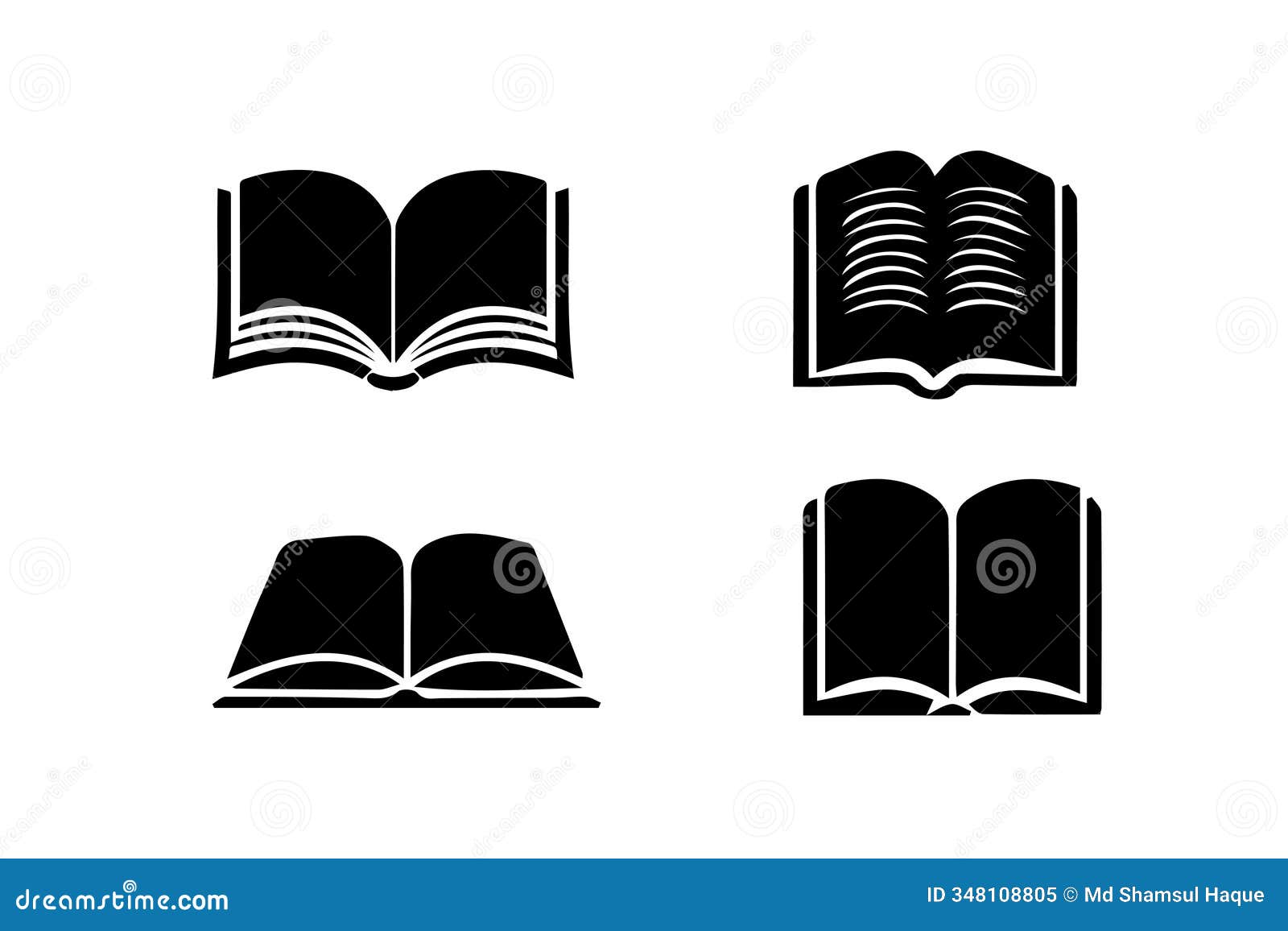 Open Book Silhouette Vector Illustration Art Work Stock Illustration ...
