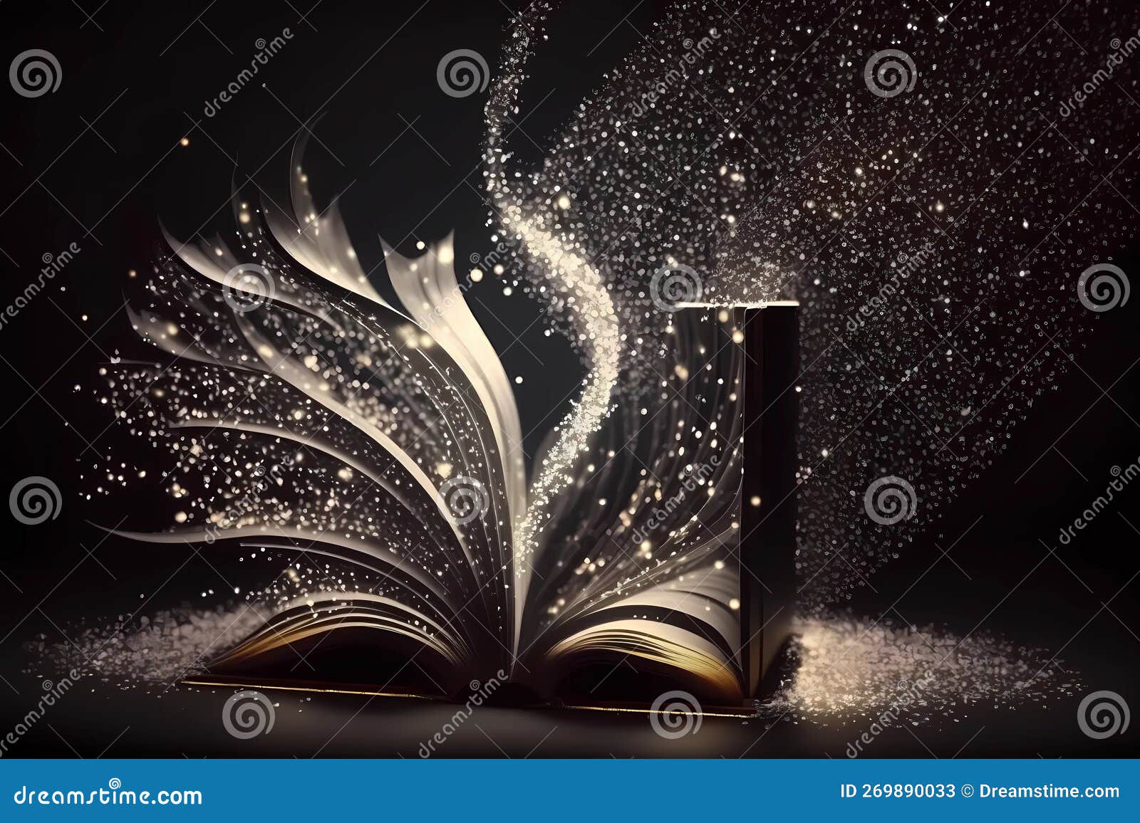Open Book with Silver Light Particles that Create a Stunning and ...