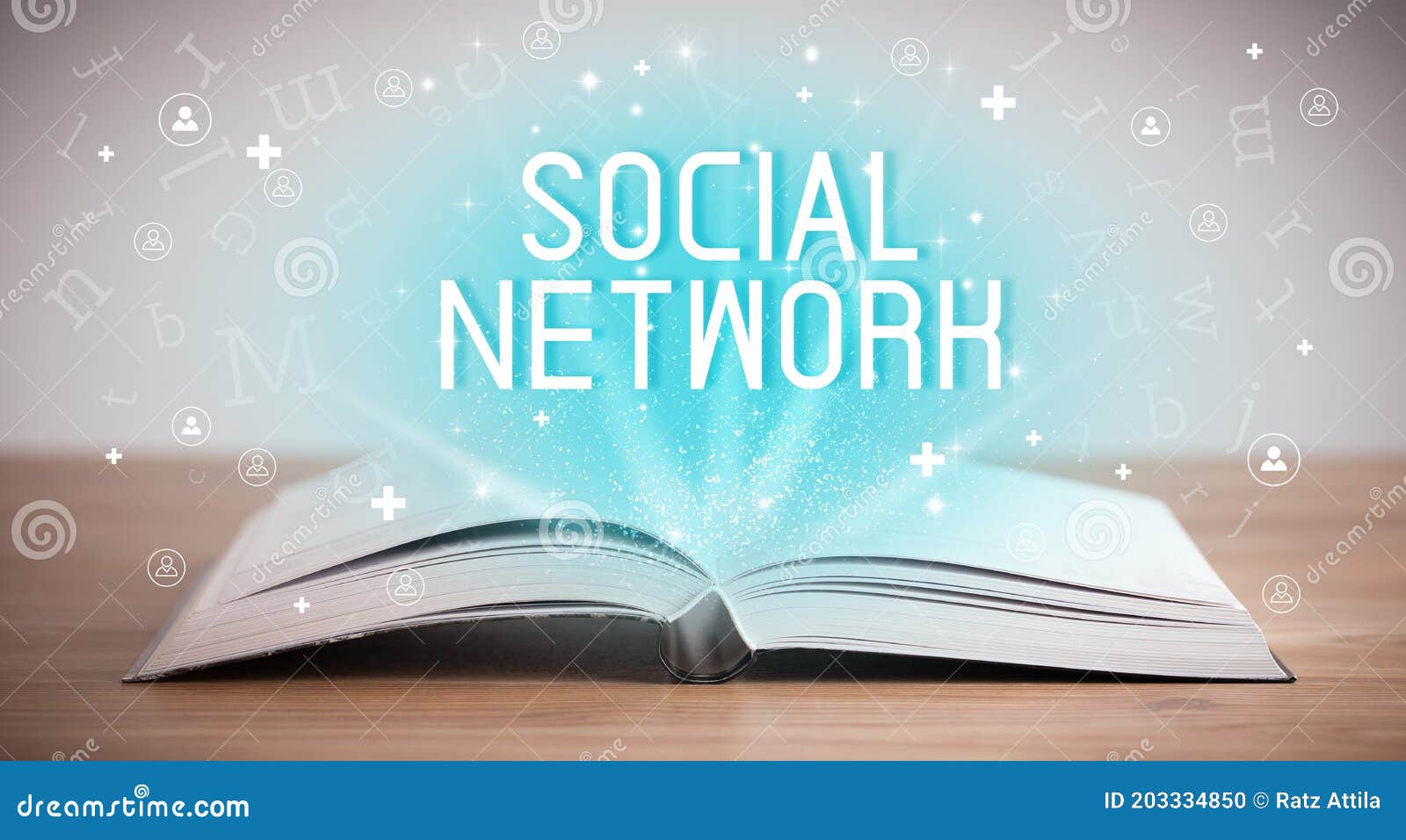 Open Book, Social Networking Concept Stock Illustration - Illustration ...