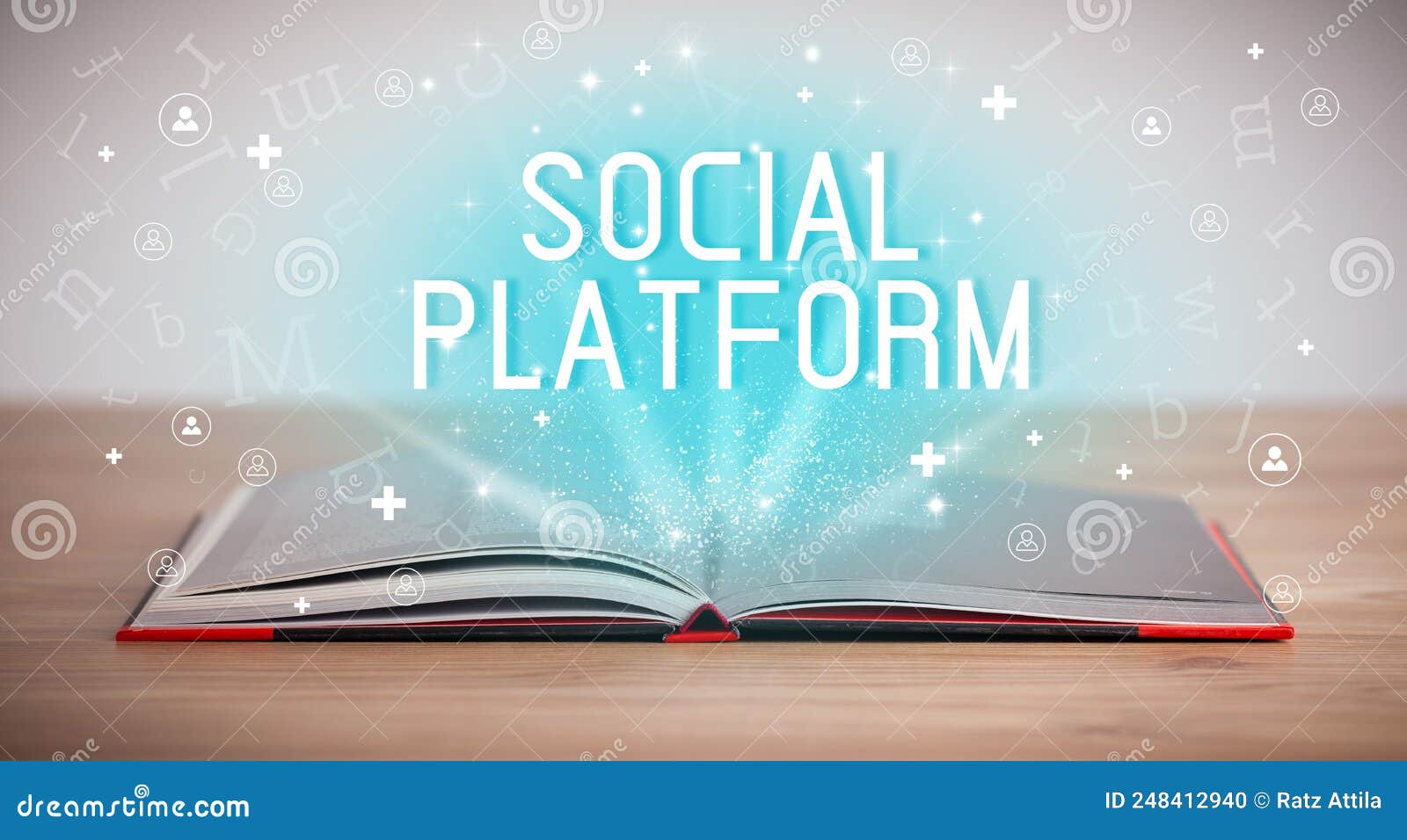 Open Book, Social Networking Concept Stock Photo - Image of website ...
