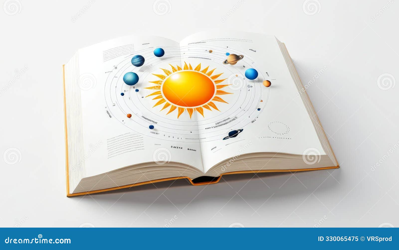 Open Book with Solar System Illustration Stock Illustration ...