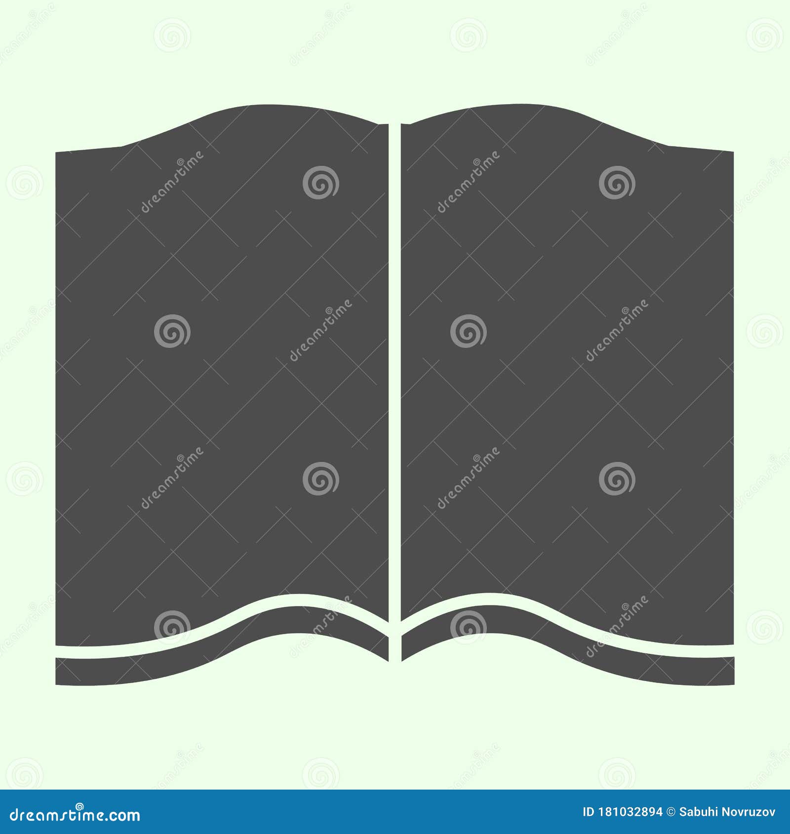 Open Book Solid Icon. Learning Education Textbook Glyph Style Pictogram ...