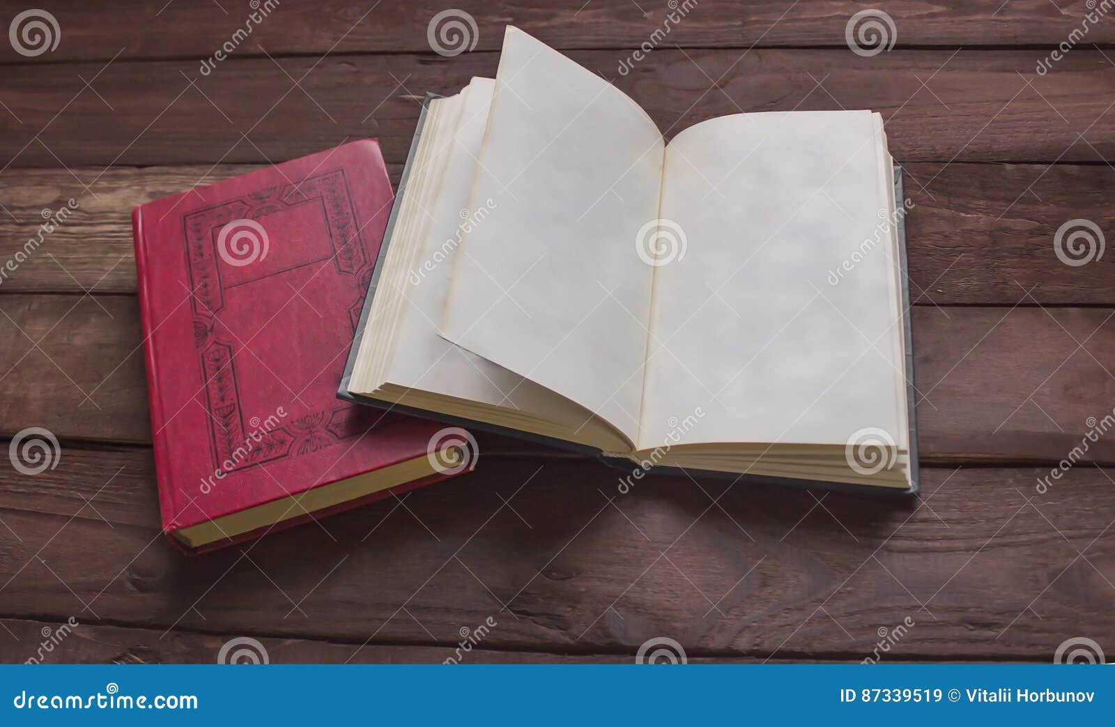Open Book with Space for Your Text on Wooden Table Stock Image - Image ...